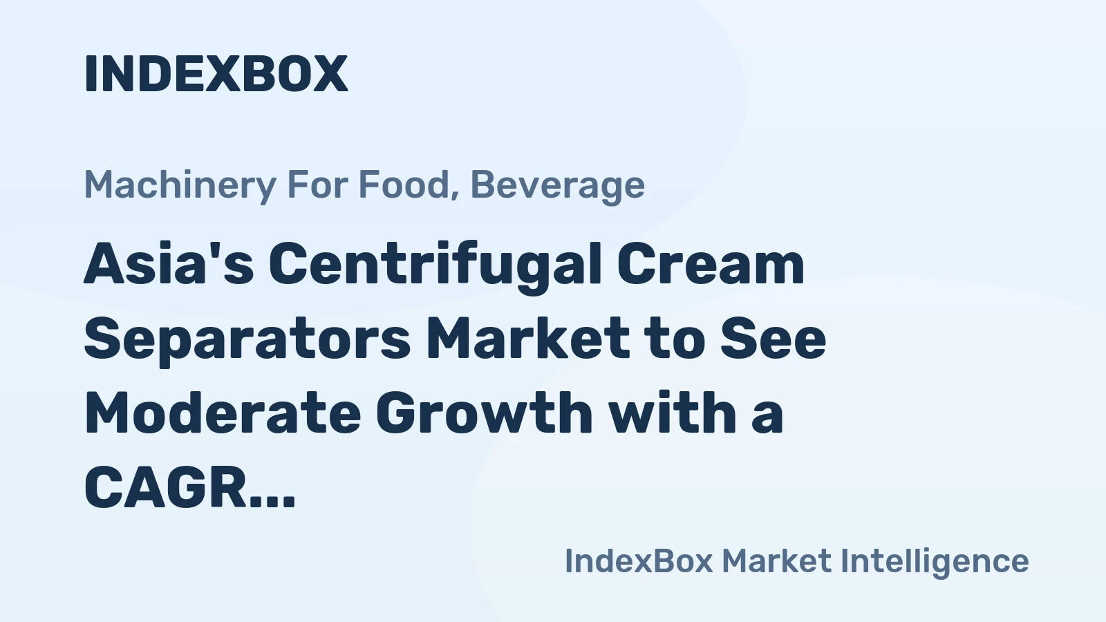 Asia's Centrifugal Cream Separators Market to See Moderate Growth with a CAGR of +0.8% Over Next Decade