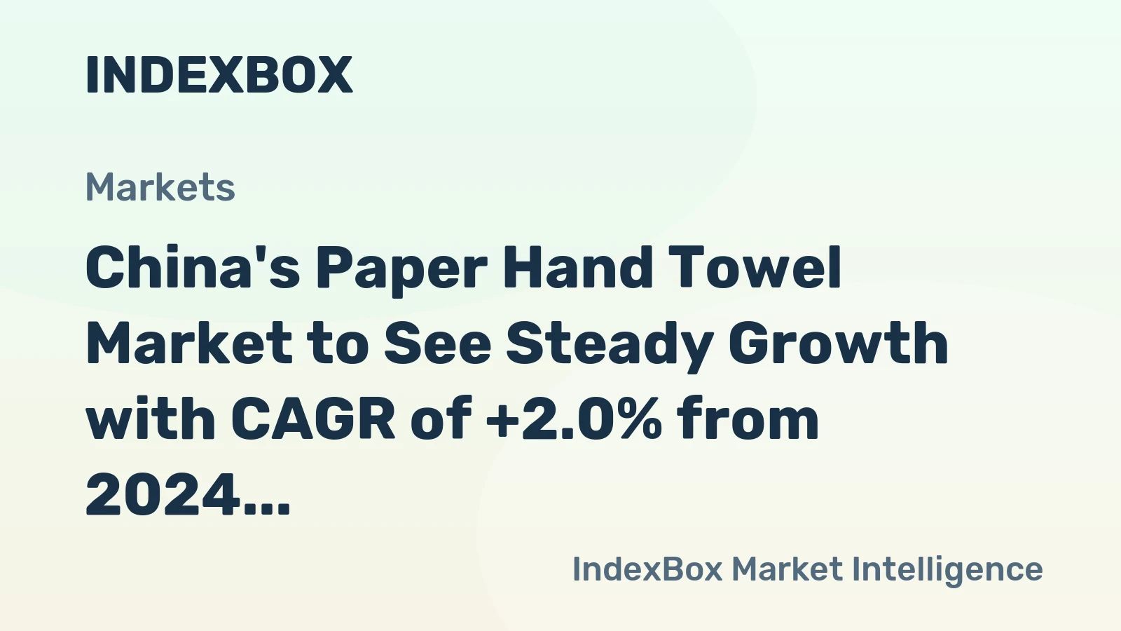 China's Paper Hand Towel Market to See Steady Growth with CAGR of +2.0% from 2024 to 2035