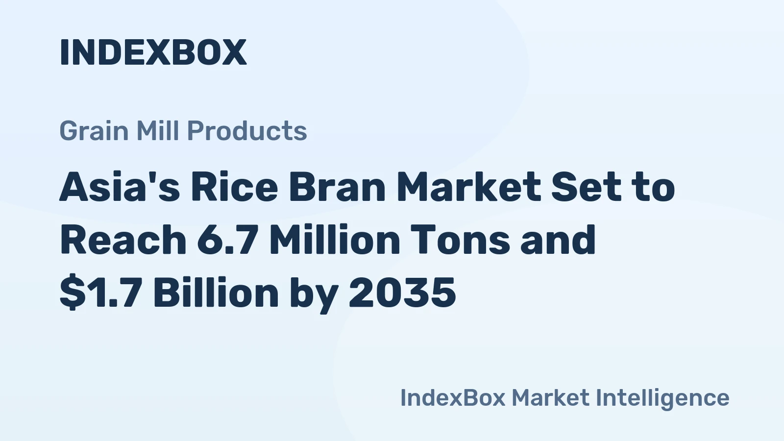 Asia's Rice Bran Market Set to Reach 6.7 Million Tons and $1.7 Billion by 2035