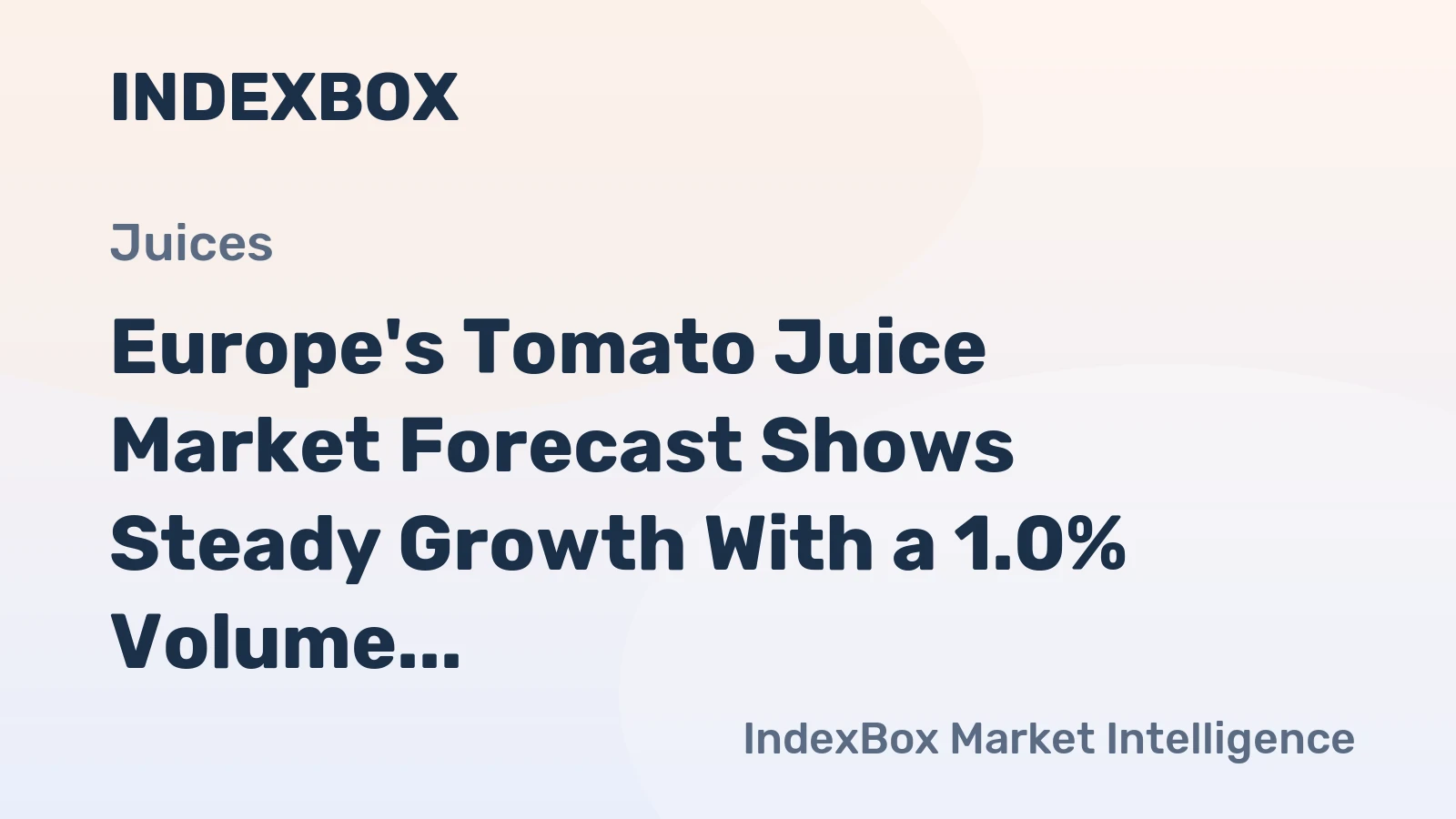 Europe's Tomato Juice Market Forecast Shows Steady Growth With a 1.0% Volume CAGR Through 2035