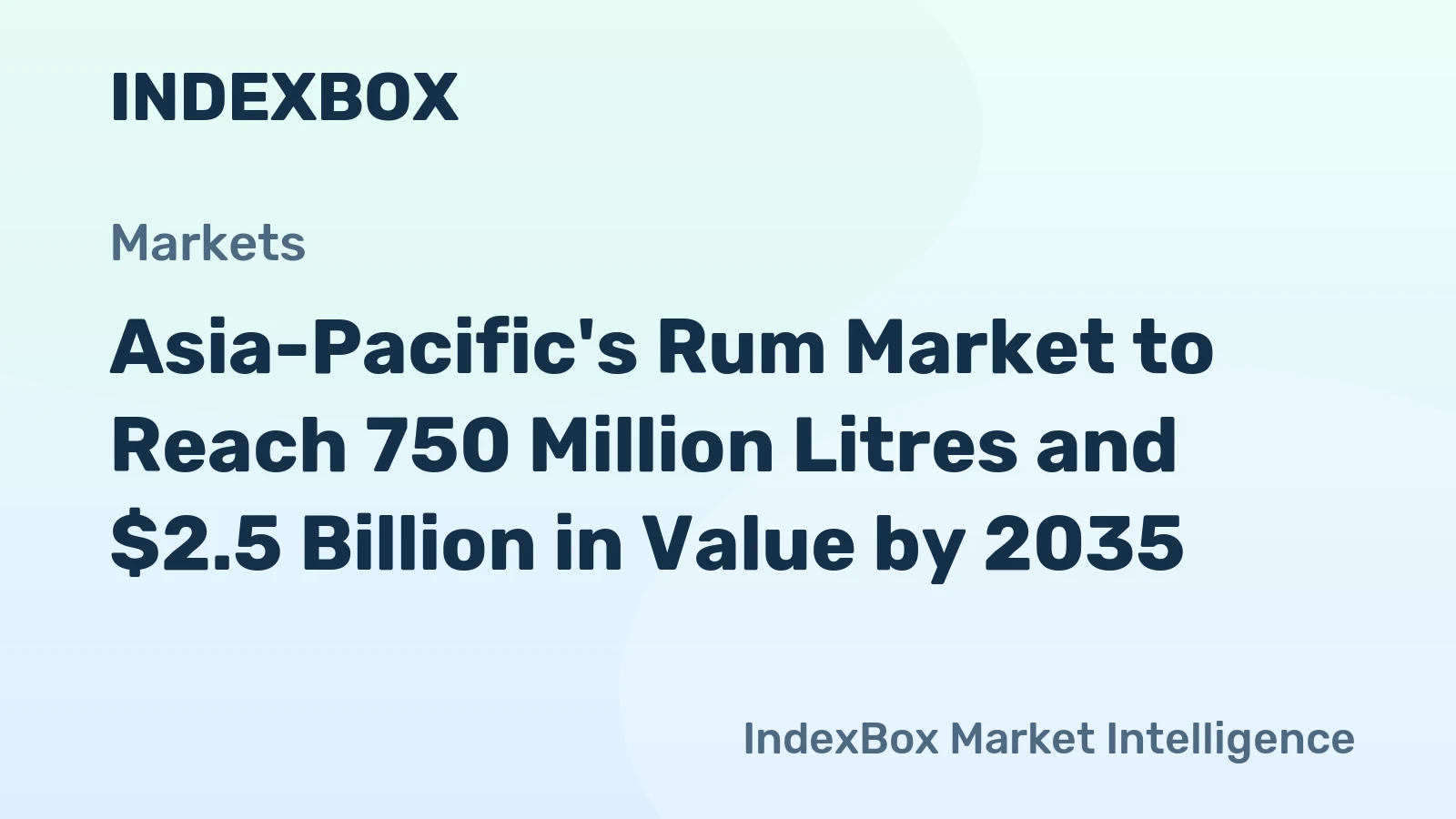 Asia-Pacific's Rum Market to Reach 750 Million Litres and $2.5 Billion in Value by 2035