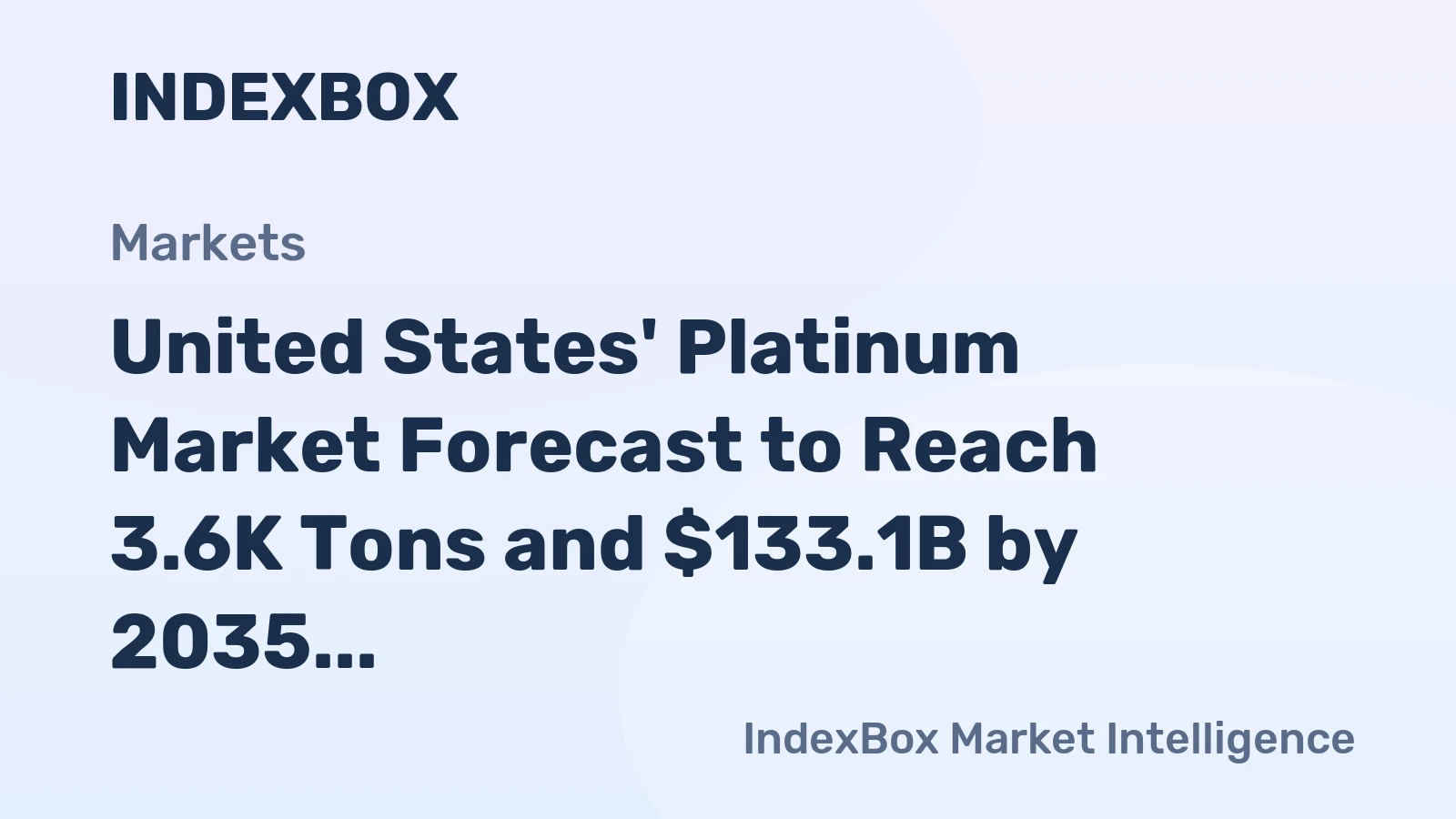 United States' Platinum Market Forecast to Reach 3.6K Tons and $133.1B by 2035