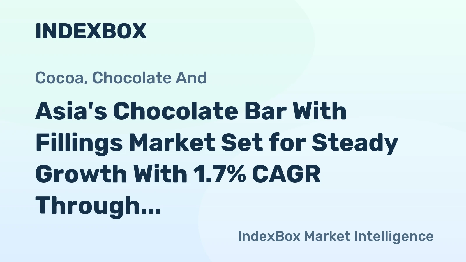 Asia's Chocolate Bar With Fillings Market Set for Steady Growth With 1.7% CAGR Through 2035