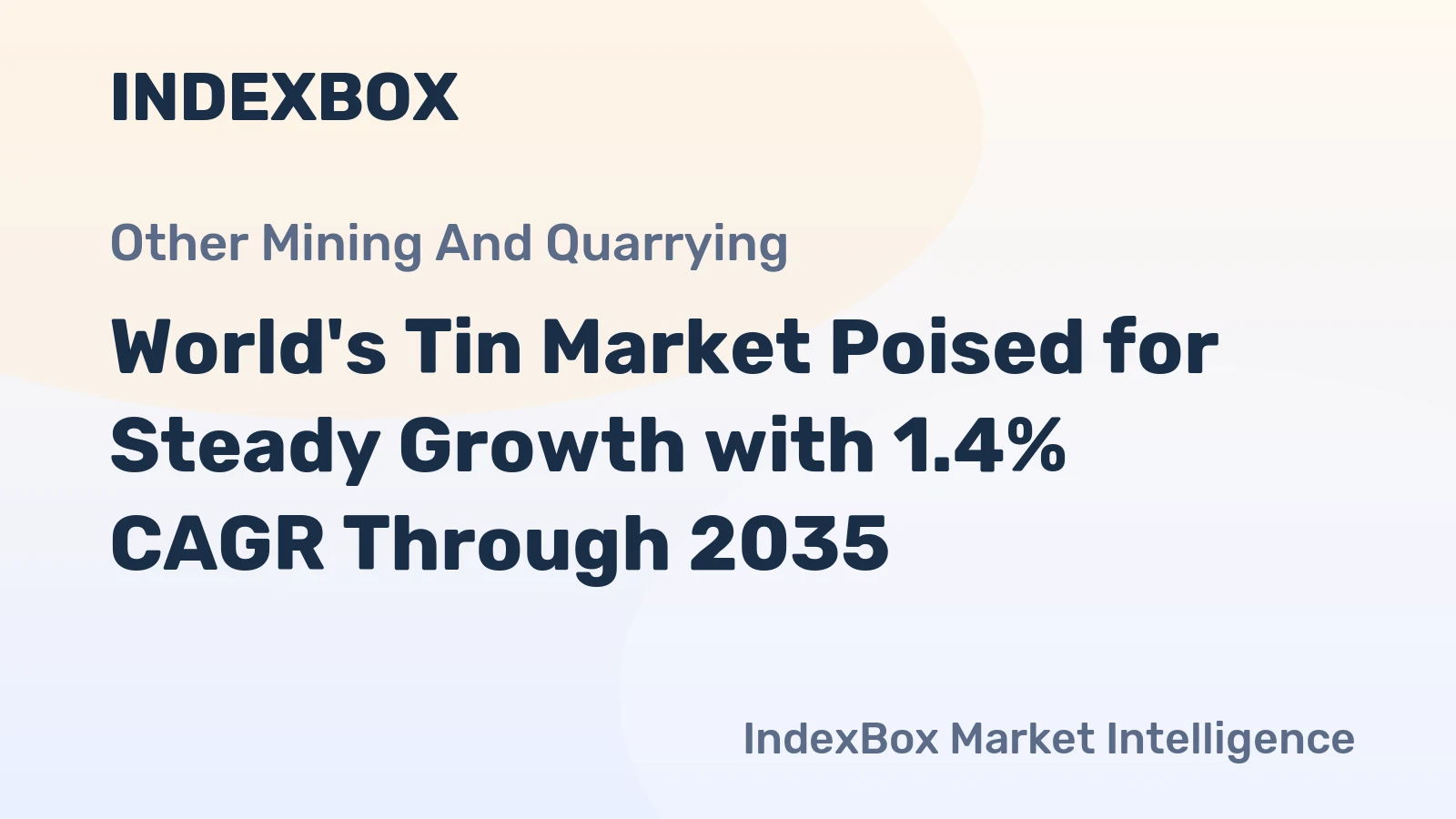 World's Tin Market Poised for Steady Growth with 1.4% CAGR Through 2035
