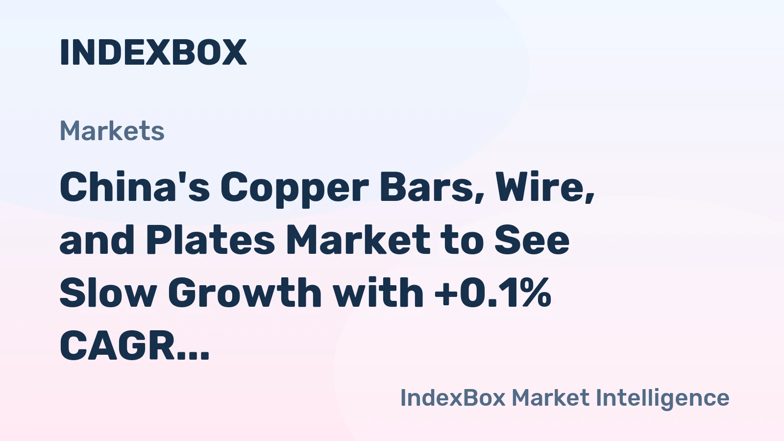 China's Copper Bars, Wire, and Plates Market to See Slow Growth with +0.1% CAGR from 2024 to 2035