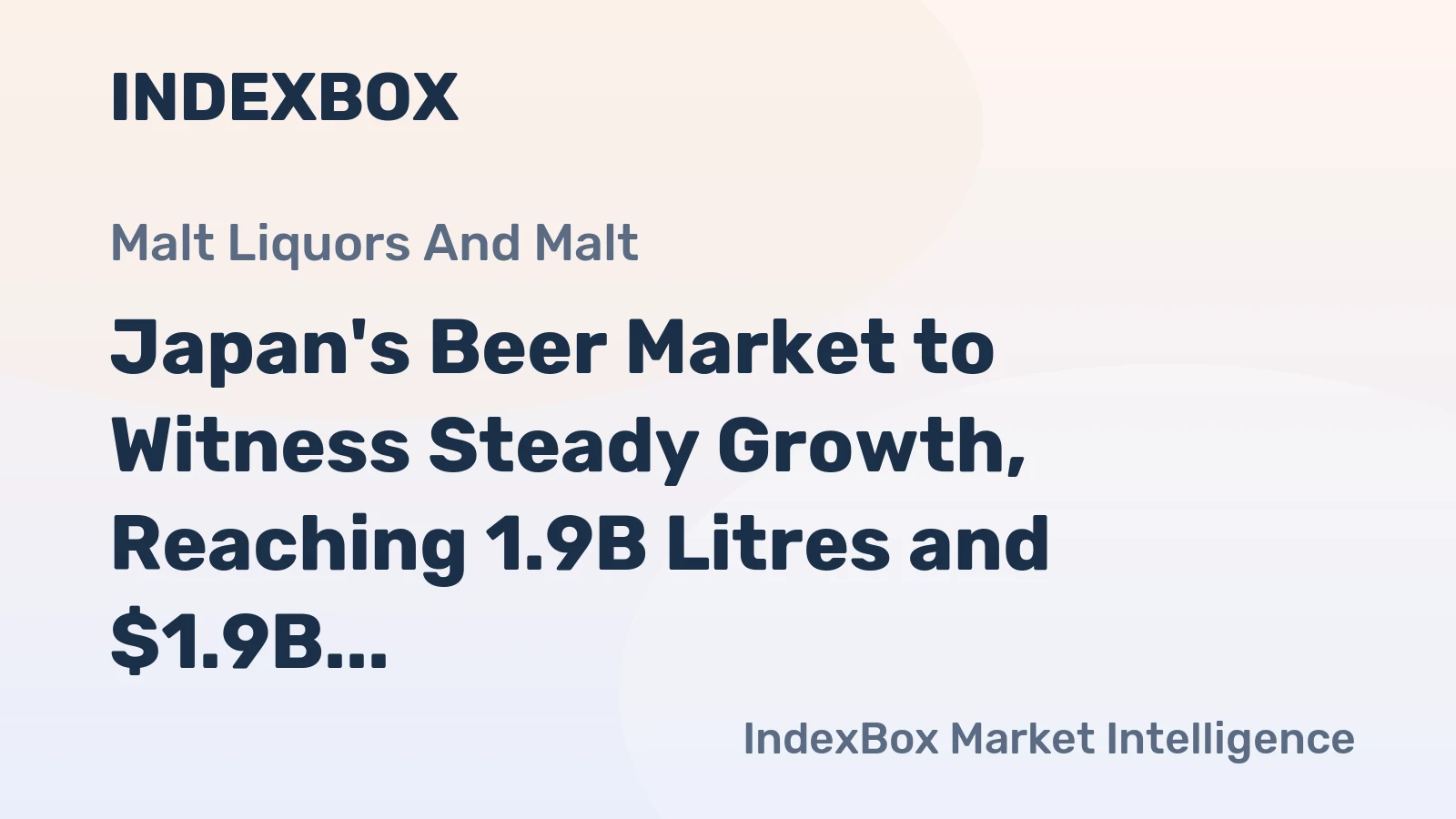 Japan's Beer Market to Witness Steady Growth, Reaching 1.9B Litres and $1.9B in Value by 2035