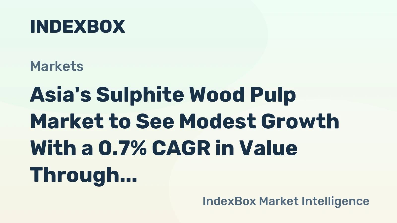 Asia's Sulphite Wood Pulp Market to See Modest Growth With a 0.7% CAGR in Value Through 2035