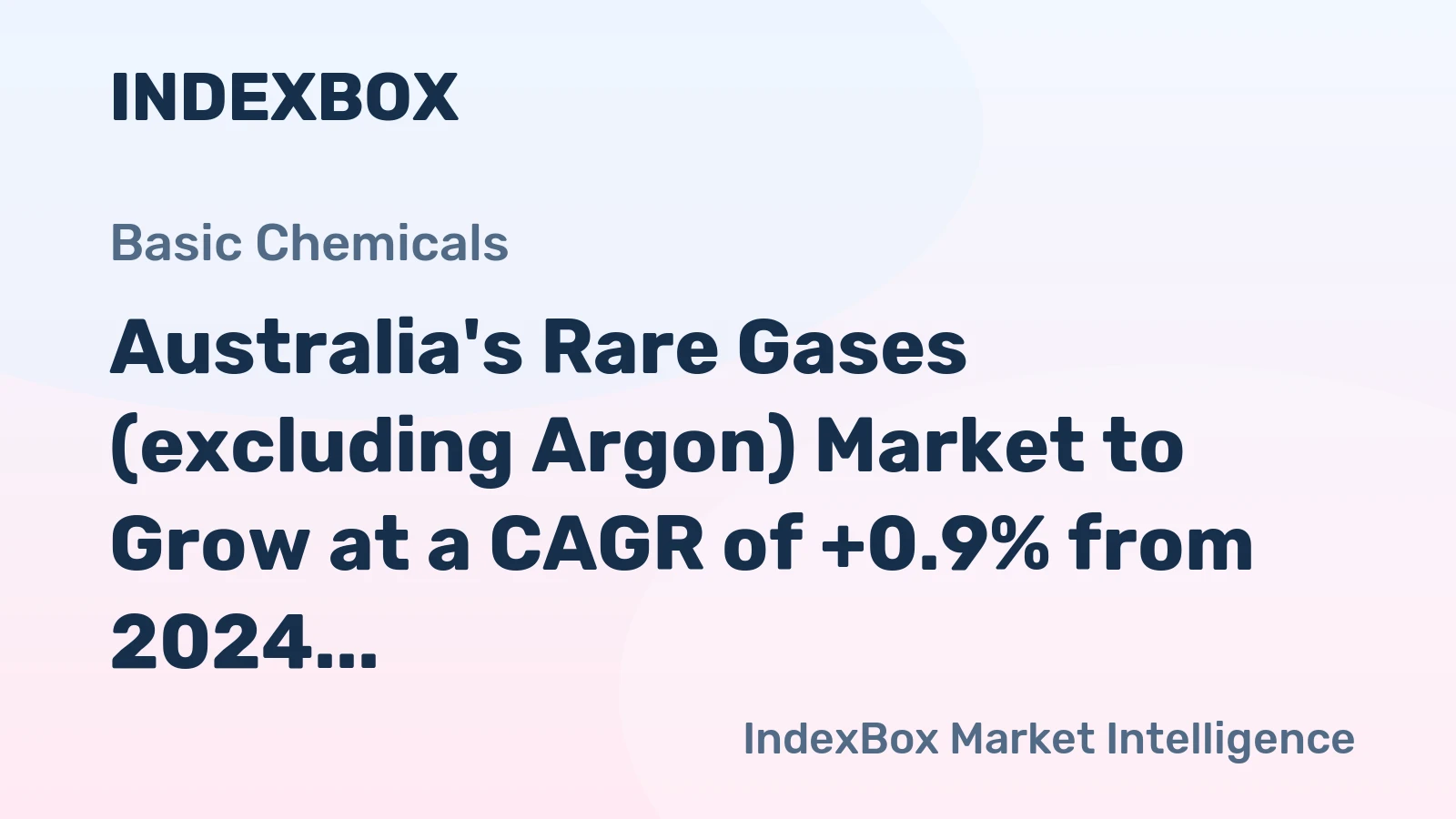 Australia's Rare Gases (excluding Argon) Market to Grow at a CAGR of +0.9% from 2024 to 2035, Reaching $342M by 2035