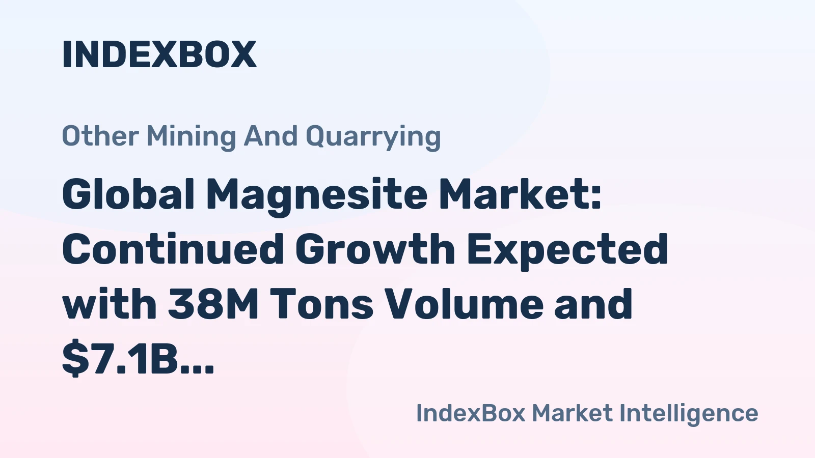 Global Magnesite Market: Continued Growth Expected with 38M Tons Volume and $7.1B Value by 2035