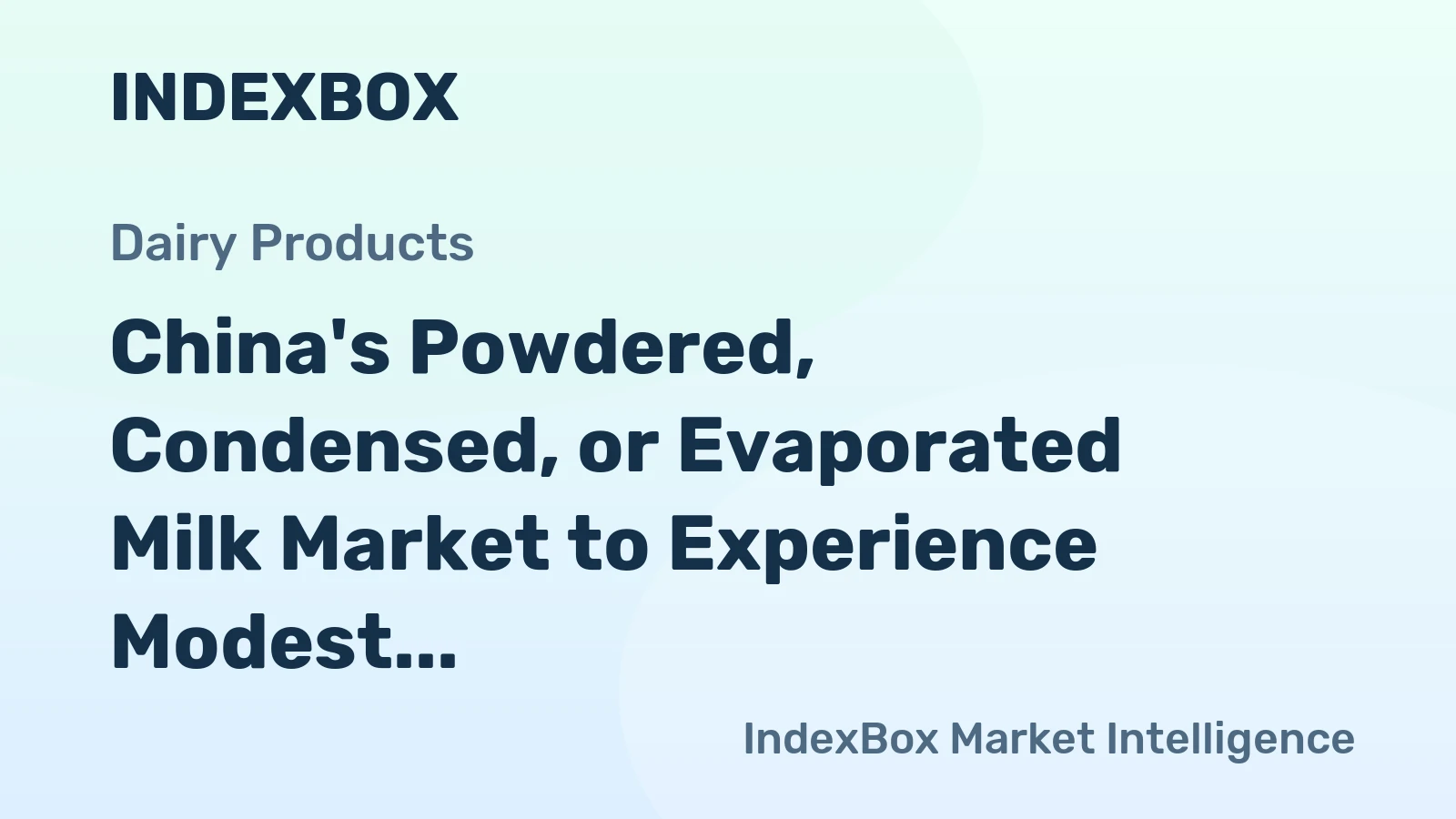 China's Powdered, Condensed, or Evaporated Milk Market to Experience Modest Growth with +0.7% CAGR through 2035, Reaching $3B
