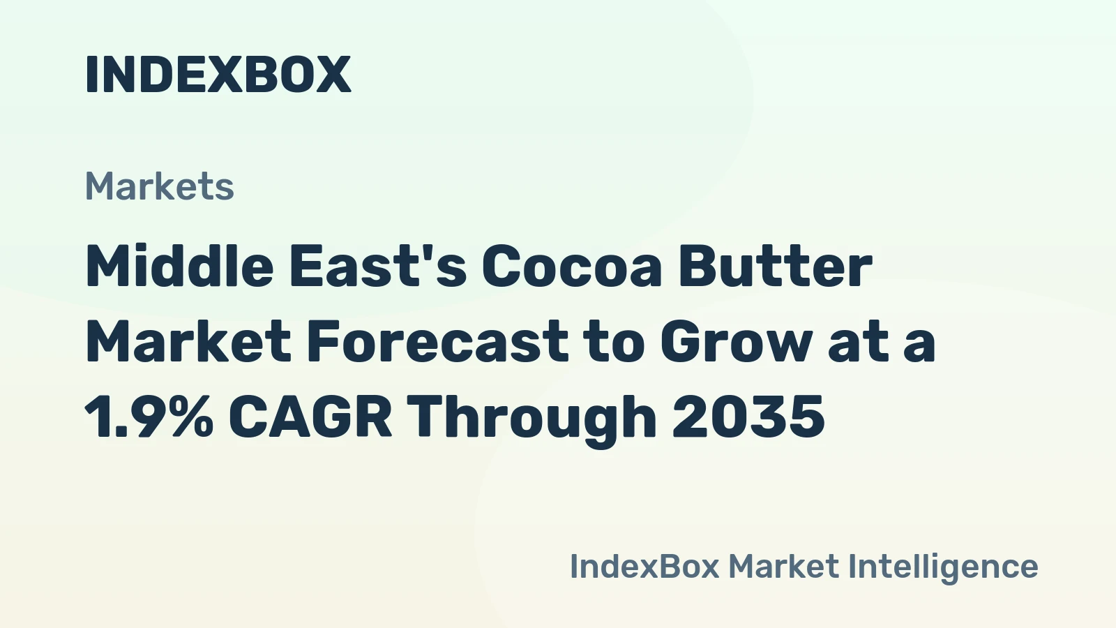Middle East's Cocoa Butter Market Forecast to Grow at a 1.9% CAGR Through 2035