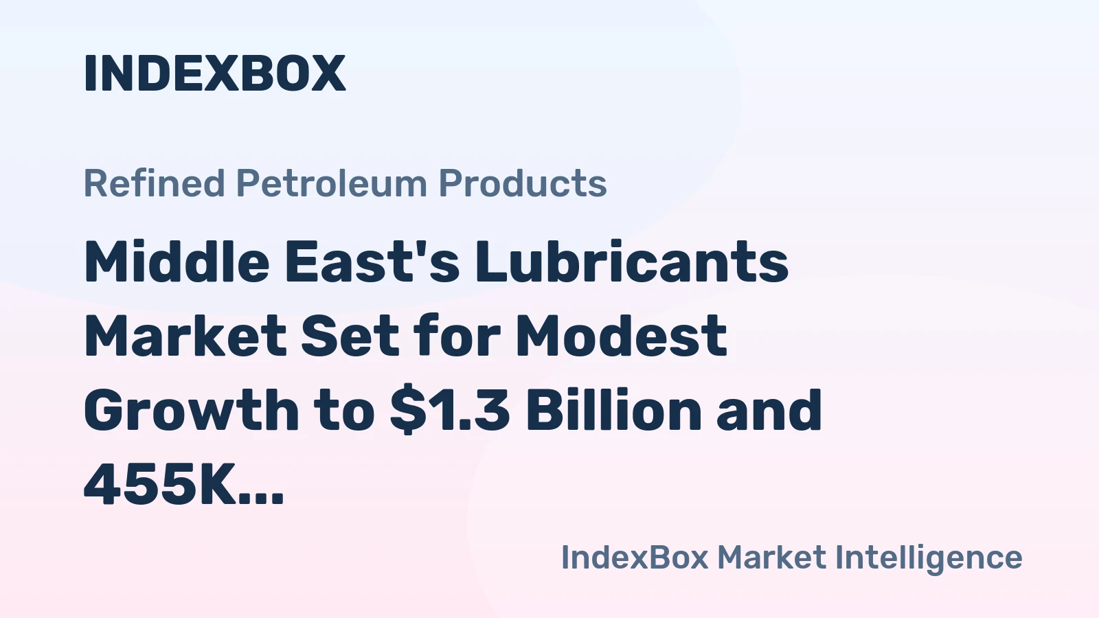 Middle East's Lubricants Market Set for Modest Growth to $1.3 Billion and 455K Tons by 2035