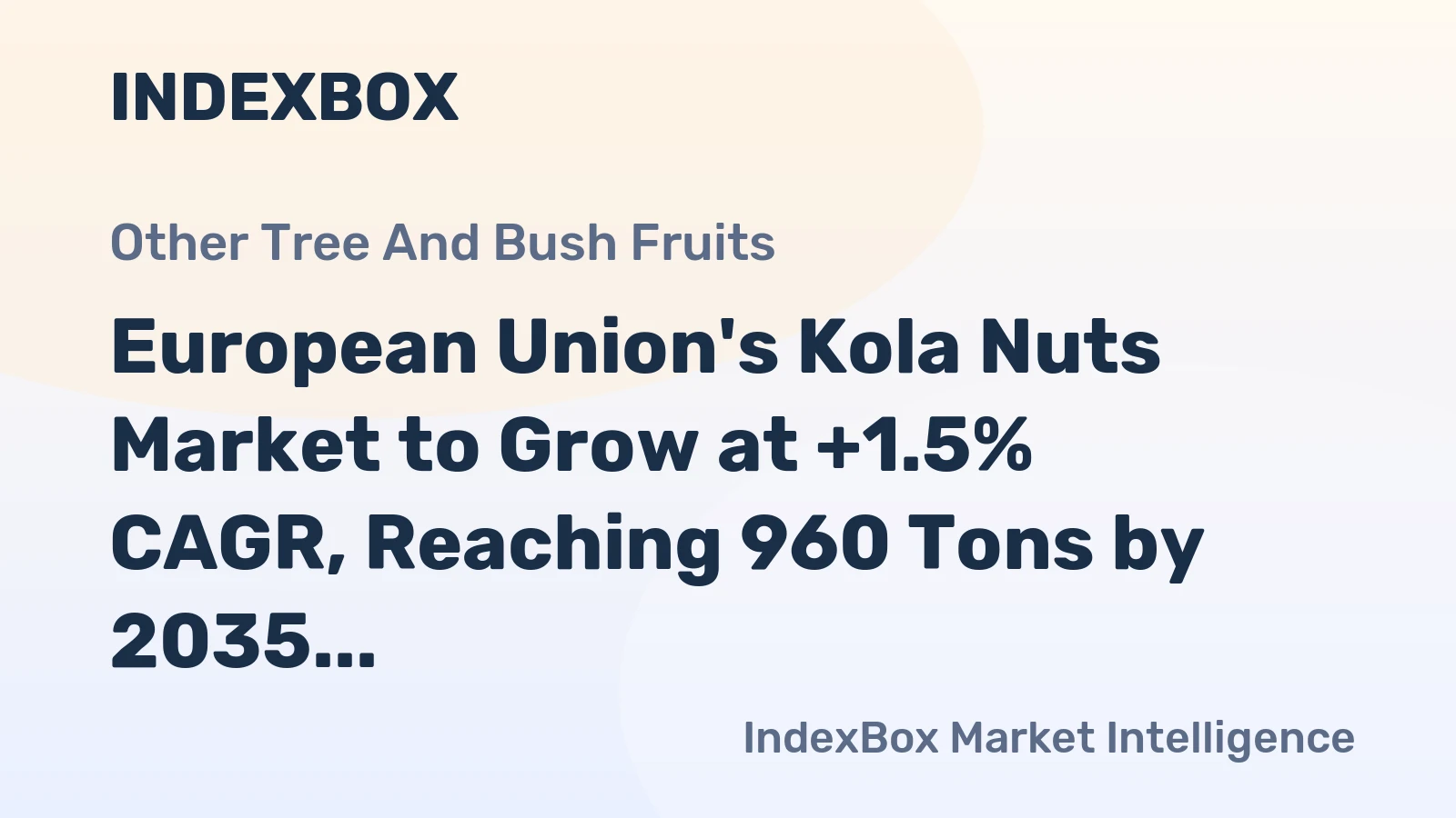 European Union's Kola Nuts Market to Grow at +1.5% CAGR, Reaching 960 Tons by 2035
