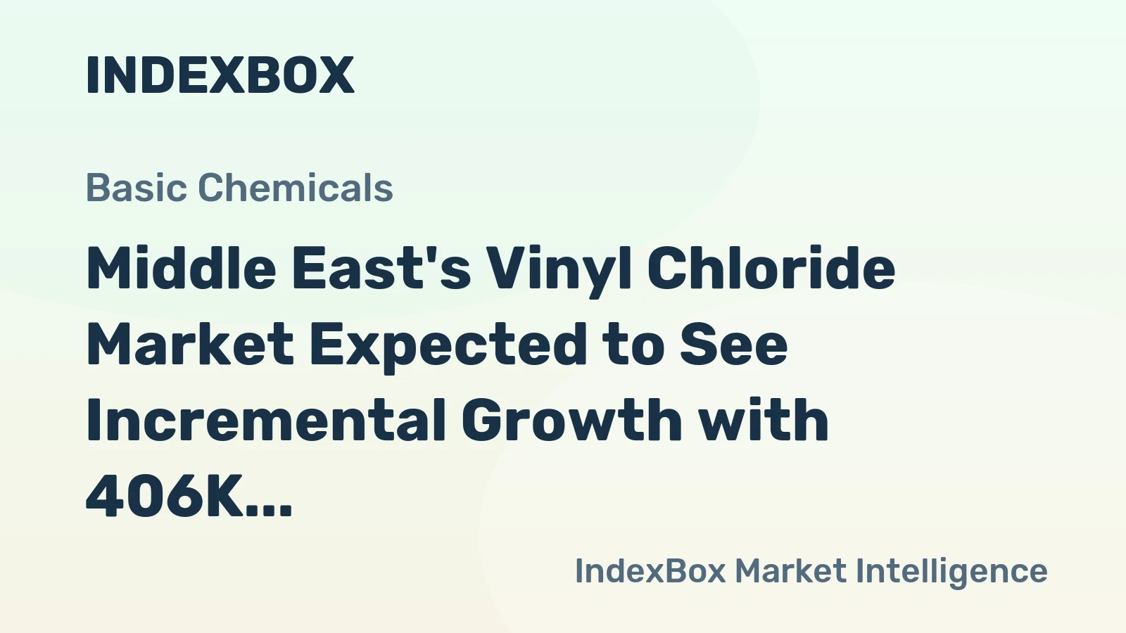 Middle East's Vinyl Chloride Market Expected to See Incremental Growth with 406K tons Volume and $536M Value by 2035
