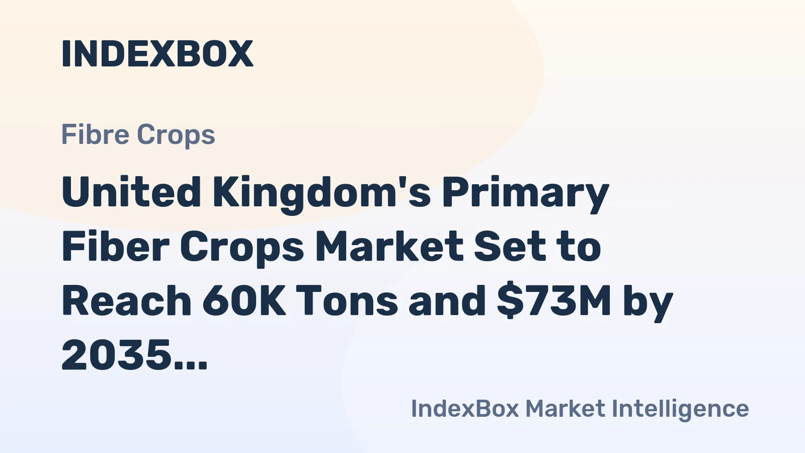 United Kingdom's Primary Fiber Crops Market Set to Reach 60K Tons and $73M by 2035