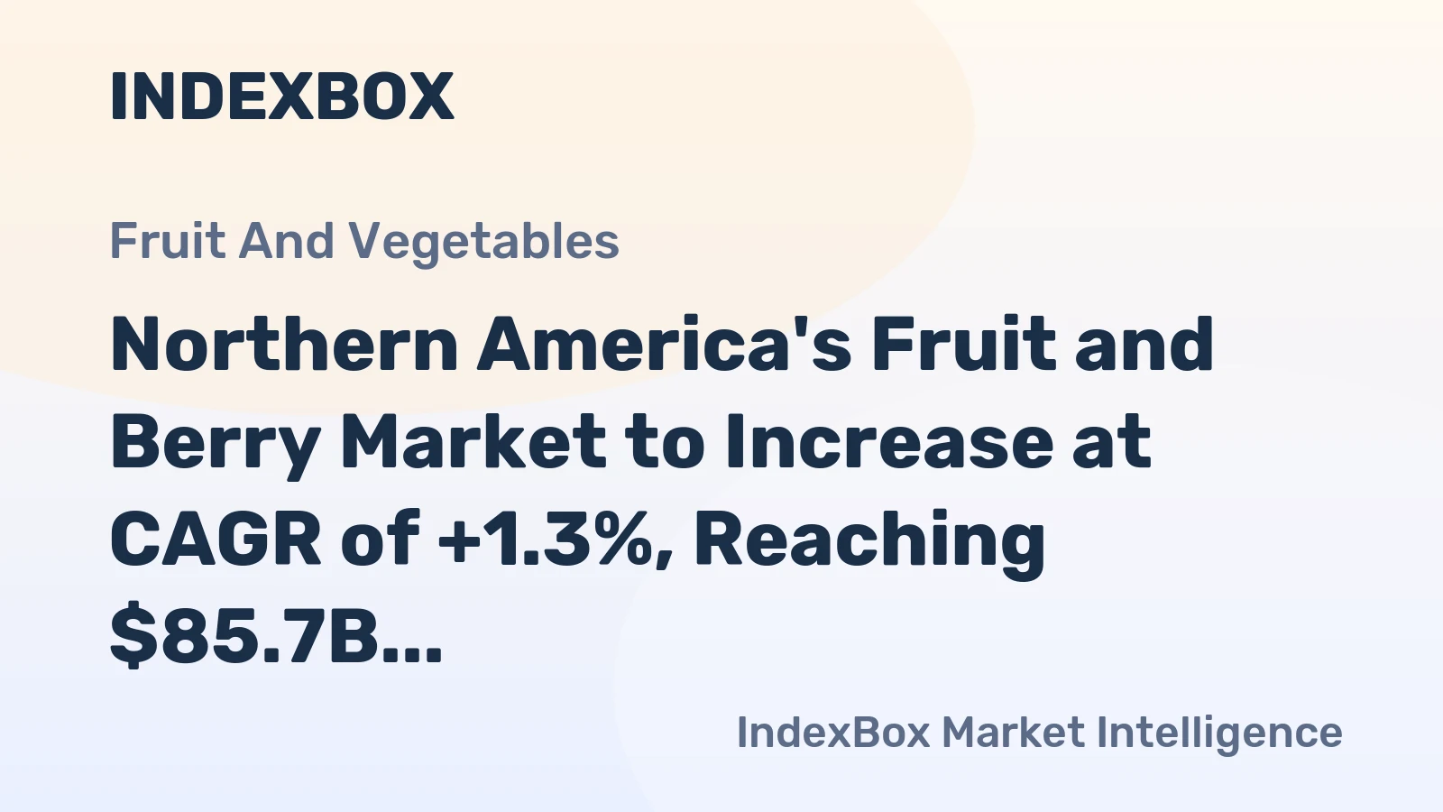Northern America's Fruit and Berry Market to Increase at CAGR of +1.3%, Reaching $85.7B by 2035