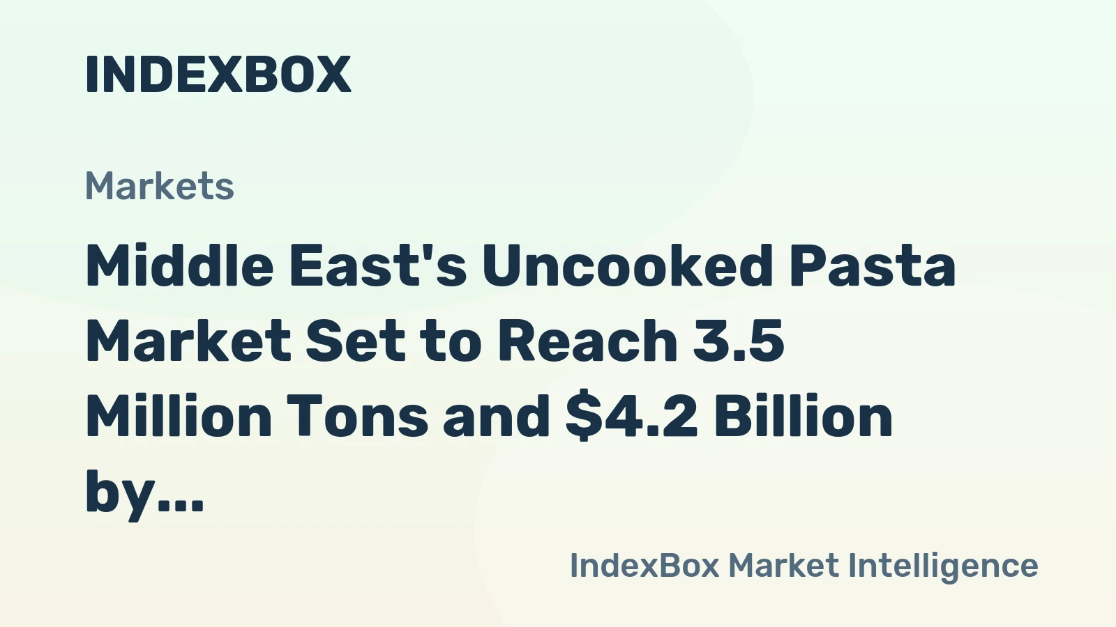 Middle East's Uncooked Pasta Market Set to Reach 3.5 Million Tons and $4.2 Billion by 2035