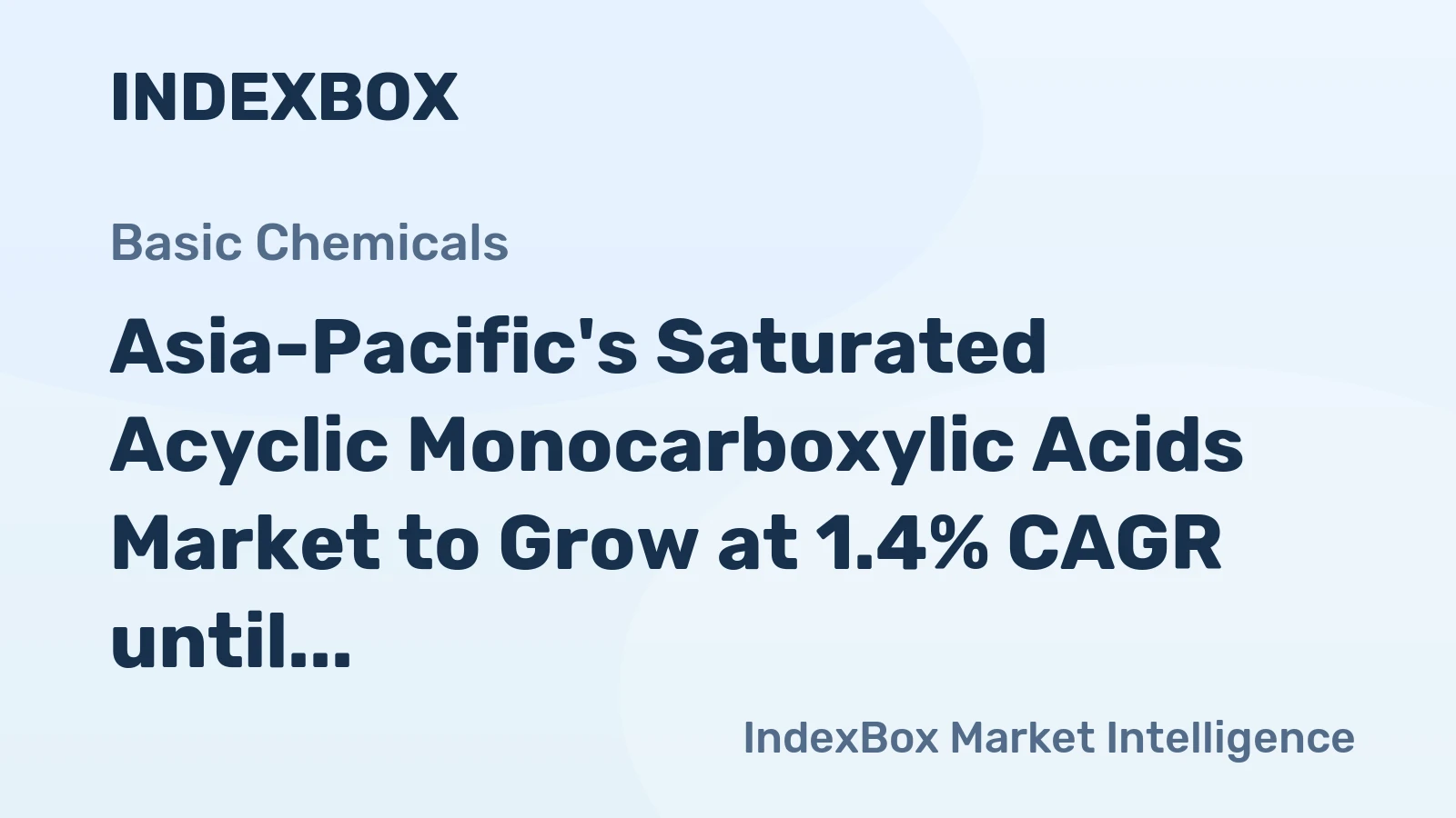 Asia-Pacific's Saturated Acyclic Monocarboxylic Acids Market to Grow at 1.4% CAGR until 2035