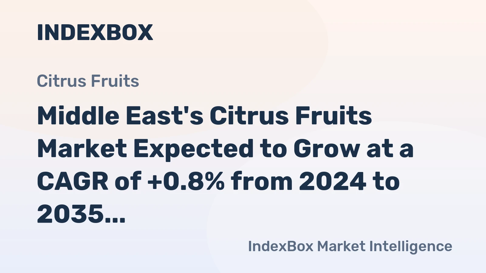 Middle East's Citrus Fruits Market Expected to Grow at a CAGR of +0.8% from 2024 to 2035