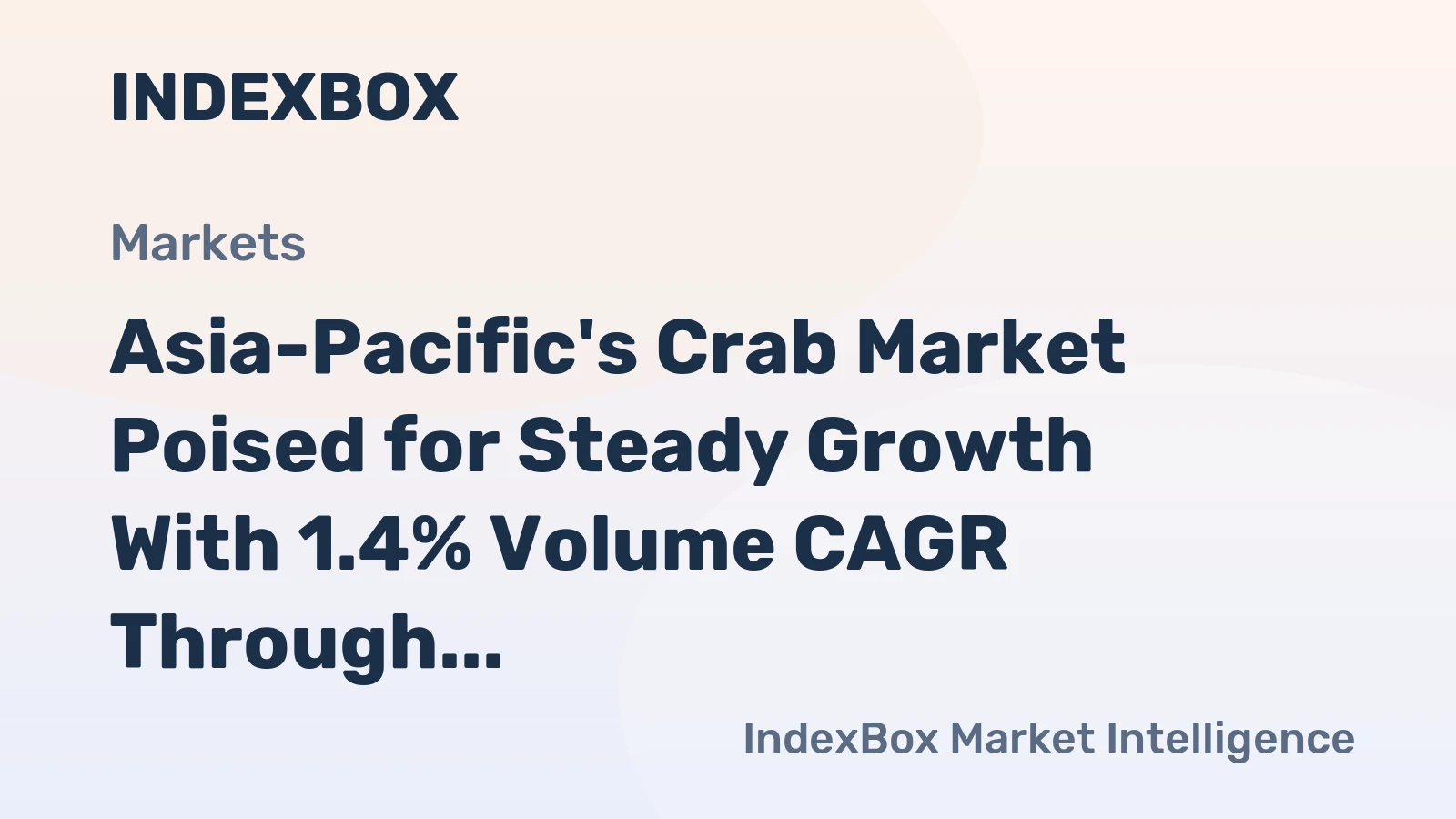 Asia-Pacific's Crab Market Poised for Steady Growth With 1.4% Volume CAGR Through 2035