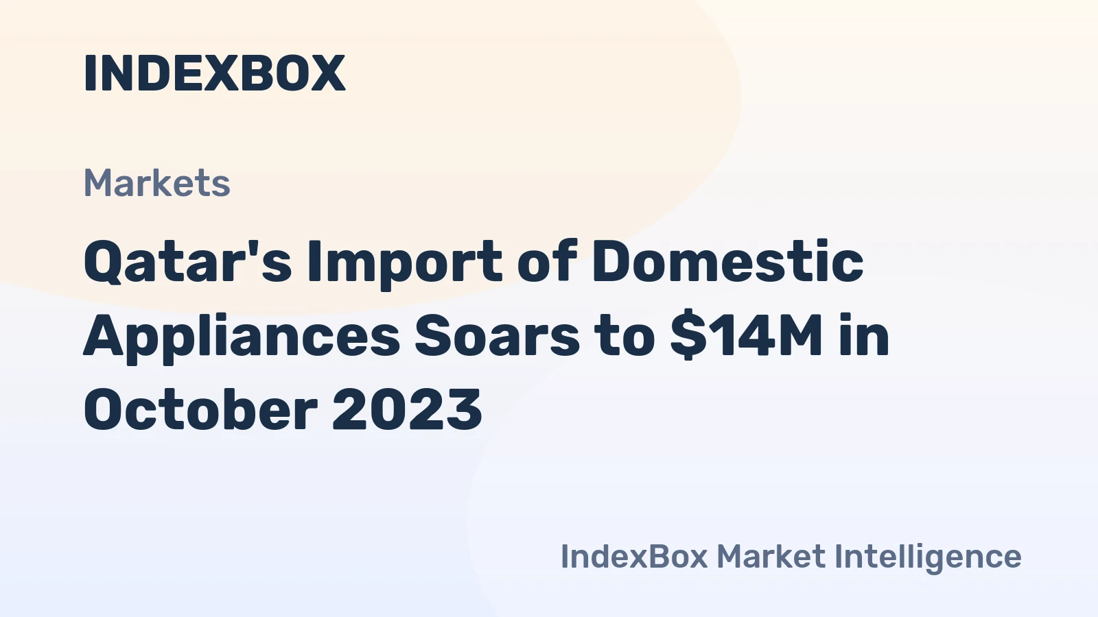 Qatar's Import of Domestic Appliances Soars to $14M in October 2023