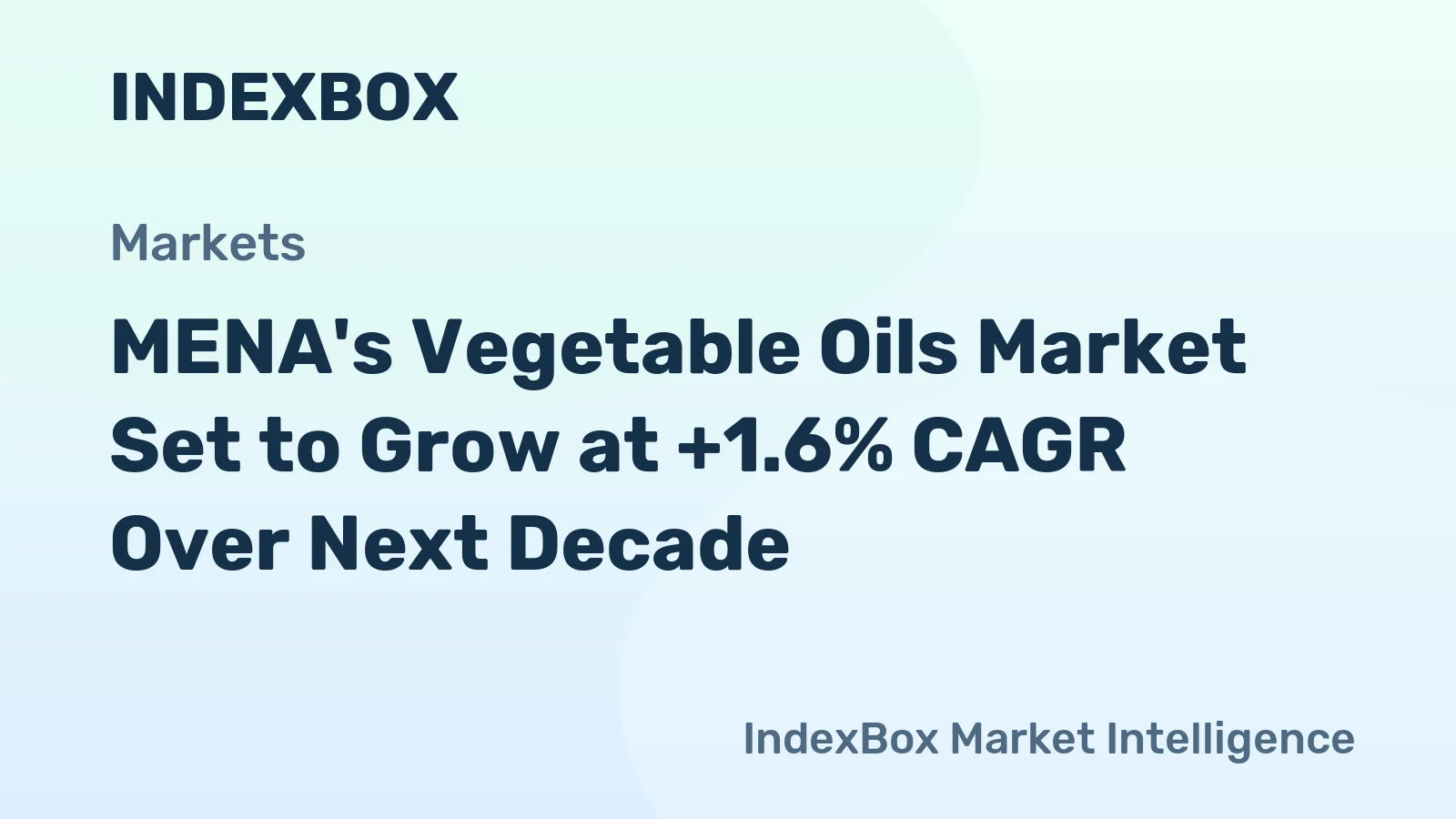 MENA's Vegetable Oils Market Set to Grow at +1.6% CAGR Over Next Decade