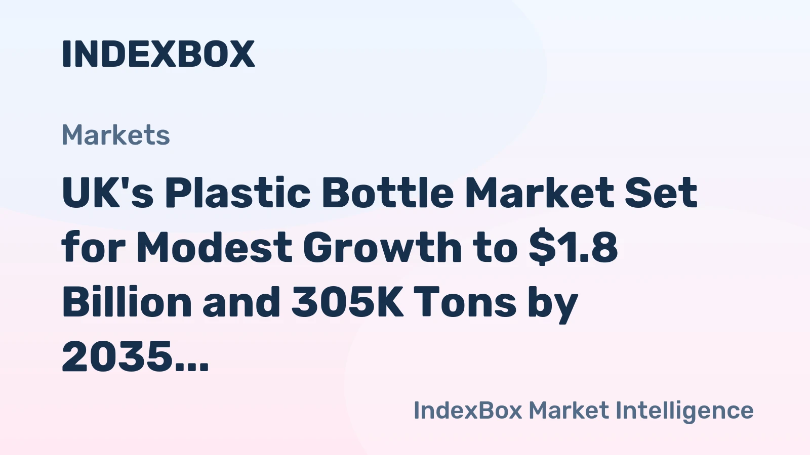 UK's Plastic Bottle Market Set for Modest Growth to $1.8 Billion and 305K Tons by 2035