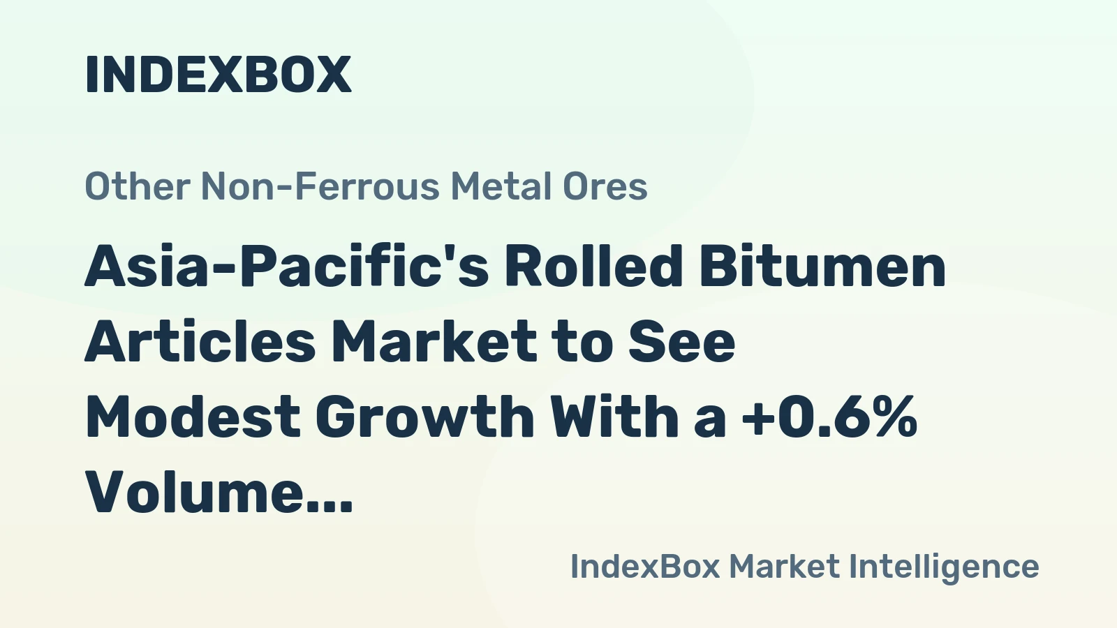 Asia-Pacific's Rolled Bitumen Articles Market to See Modest Growth With a +0.6% Volume CAGR Through 2035