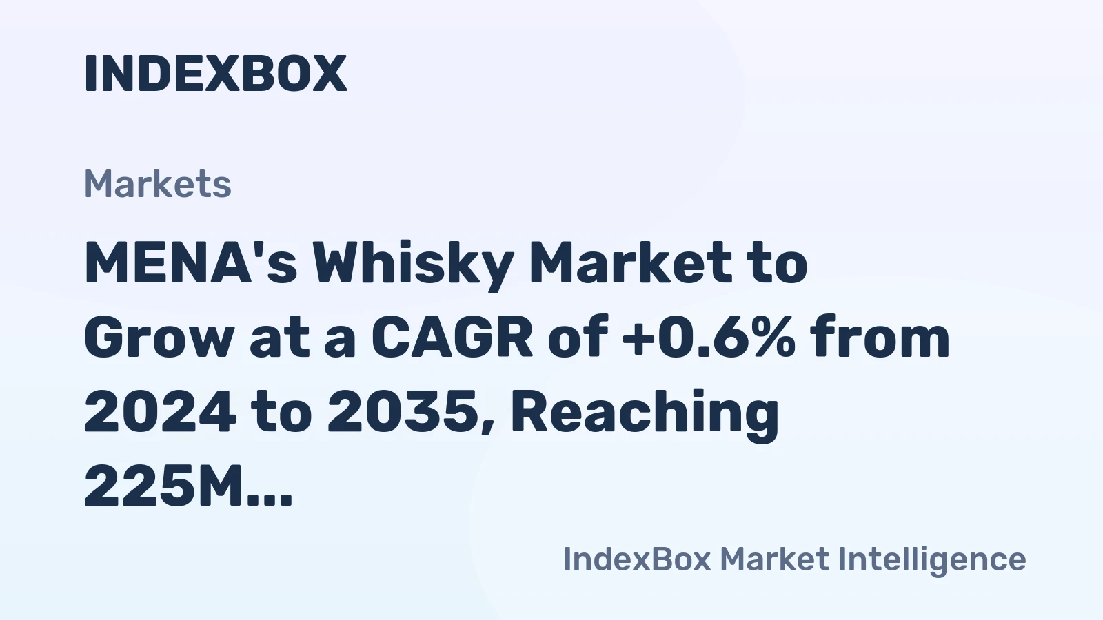 MENA's Whisky Market to Grow at a CAGR of +0.6% from 2024 to 2035, Reaching 225M Litres in Volume