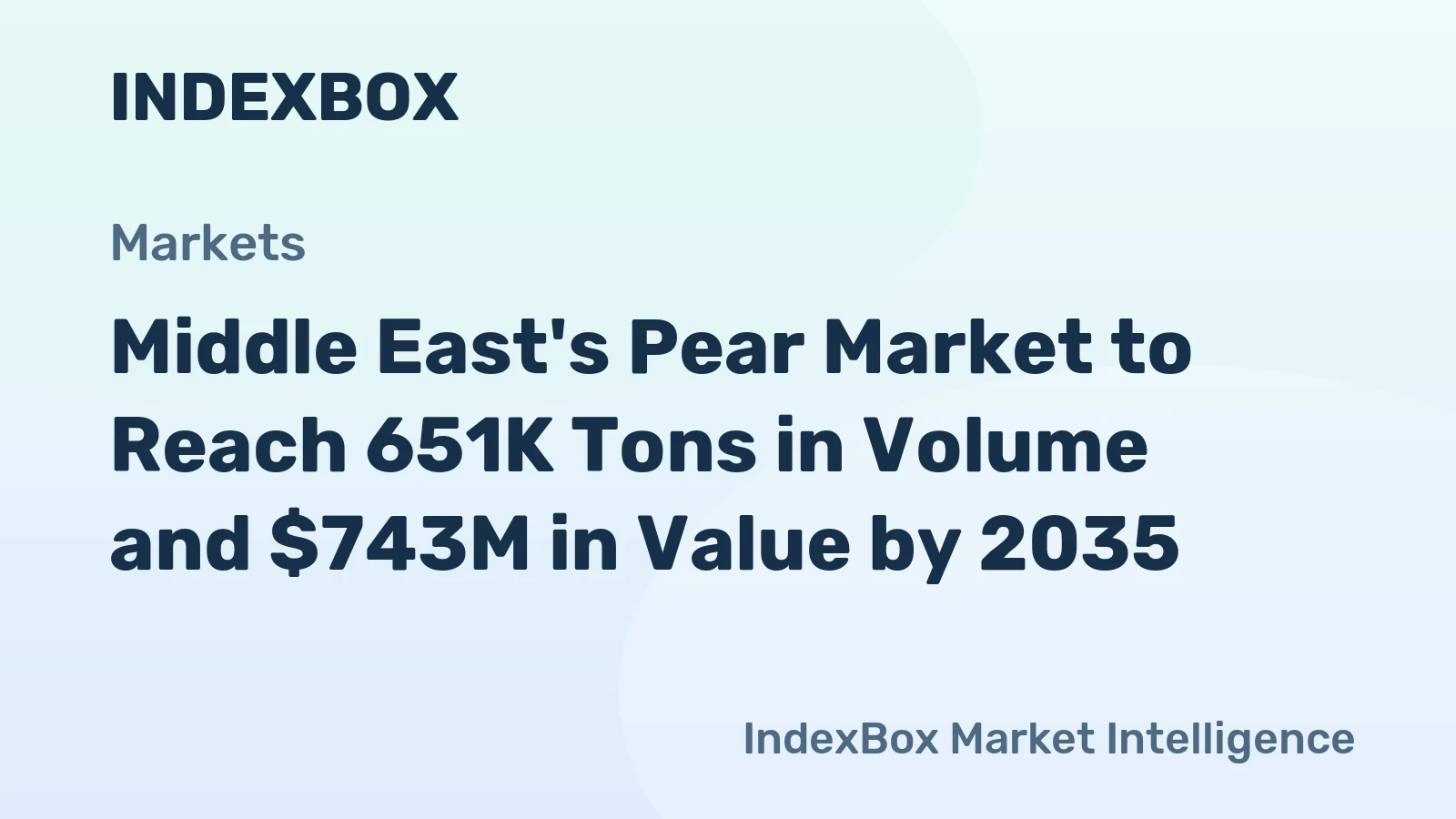 Middle East's Pear Market to Reach 651K Tons in Volume and $743M in Value by 2035