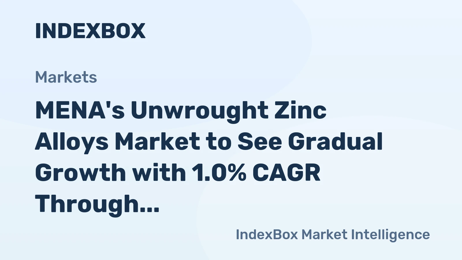 MENA's Unwrought Zinc Alloys Market to See Gradual Growth with 1.0% CAGR Through 2035