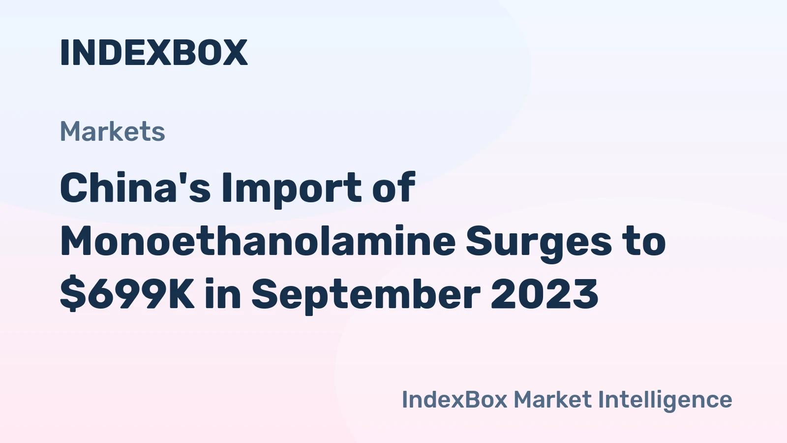 China's Import of Monoethanolamine Surges to $699K in September 2023