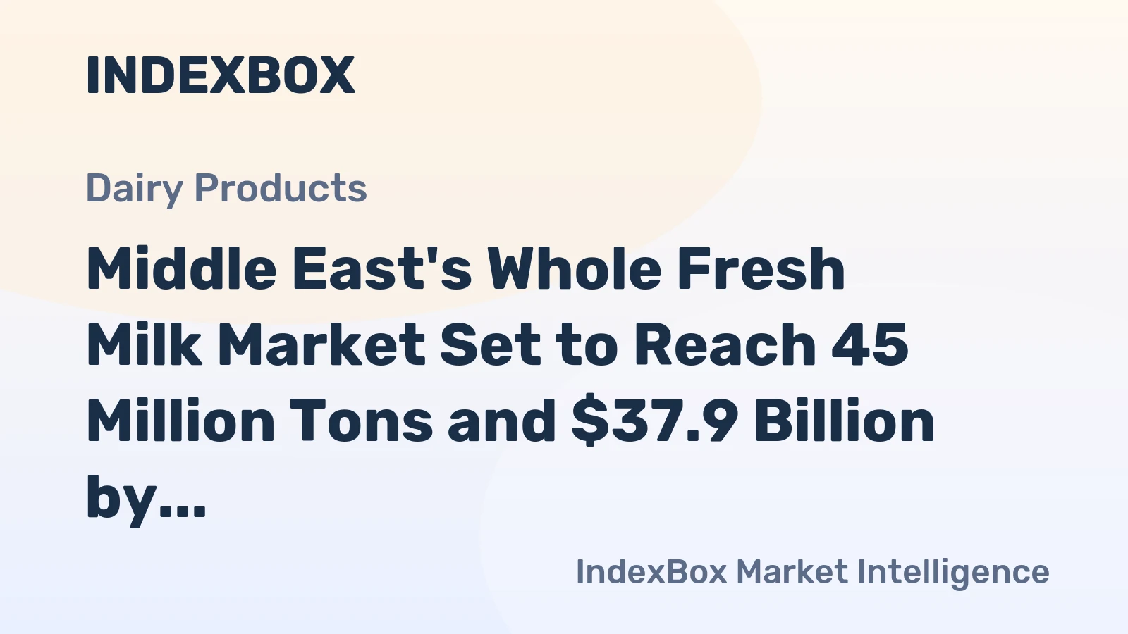 Middle East's Whole Fresh Milk Market Set to Reach 45 Million Tons and $37.9 Billion by 2035