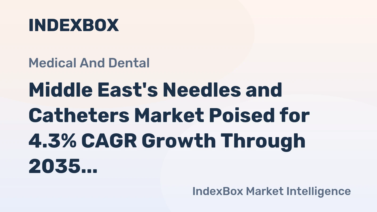 Middle East's Needles and Catheters Market Poised for 4.3% CAGR Growth Through 2035