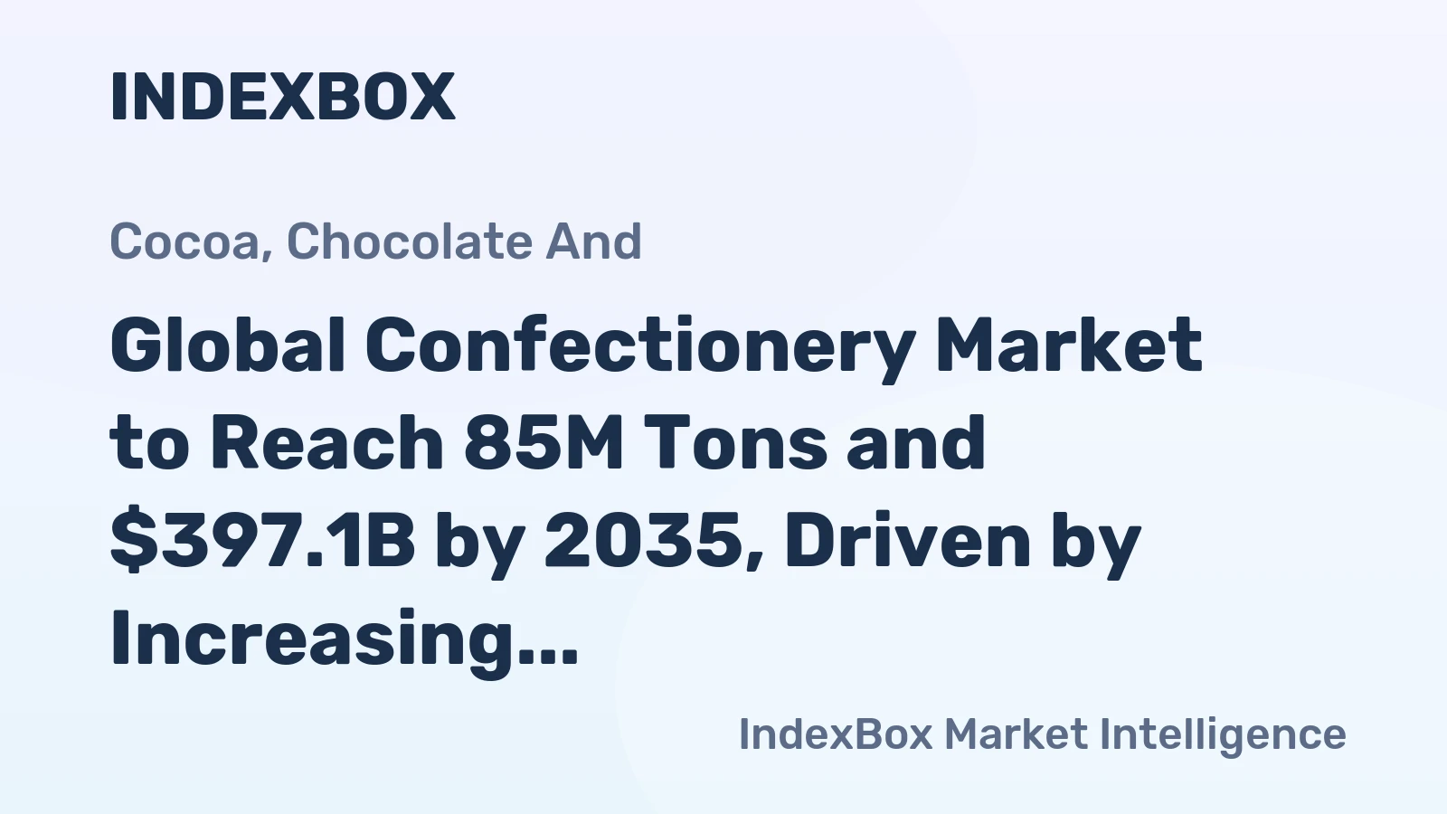 Global Confectionery Market to Reach 85M Tons and $397.1B by 2035, Driven by Increasing Demand Worldwide