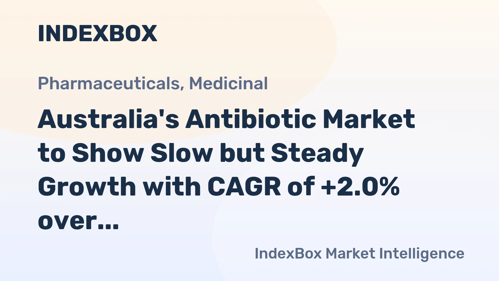 Australia's Antibiotic Market to Show Slow but Steady Growth with CAGR of +2.0% over Next Decade