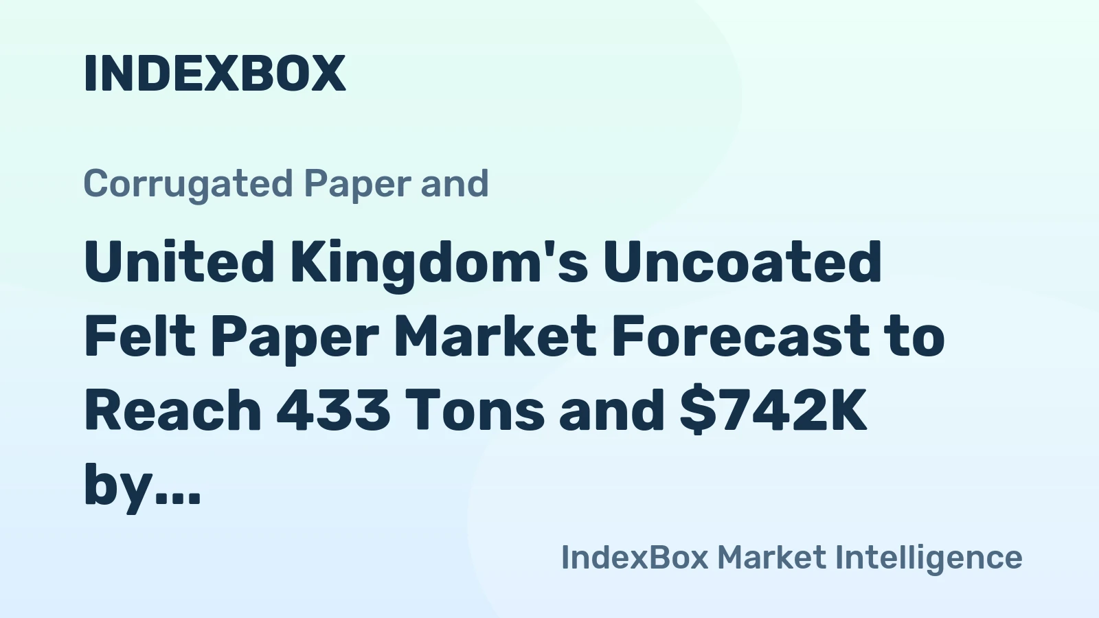 United Kingdom's Uncoated Felt Paper Market Forecast to Reach 433 Tons and $742K by 2035