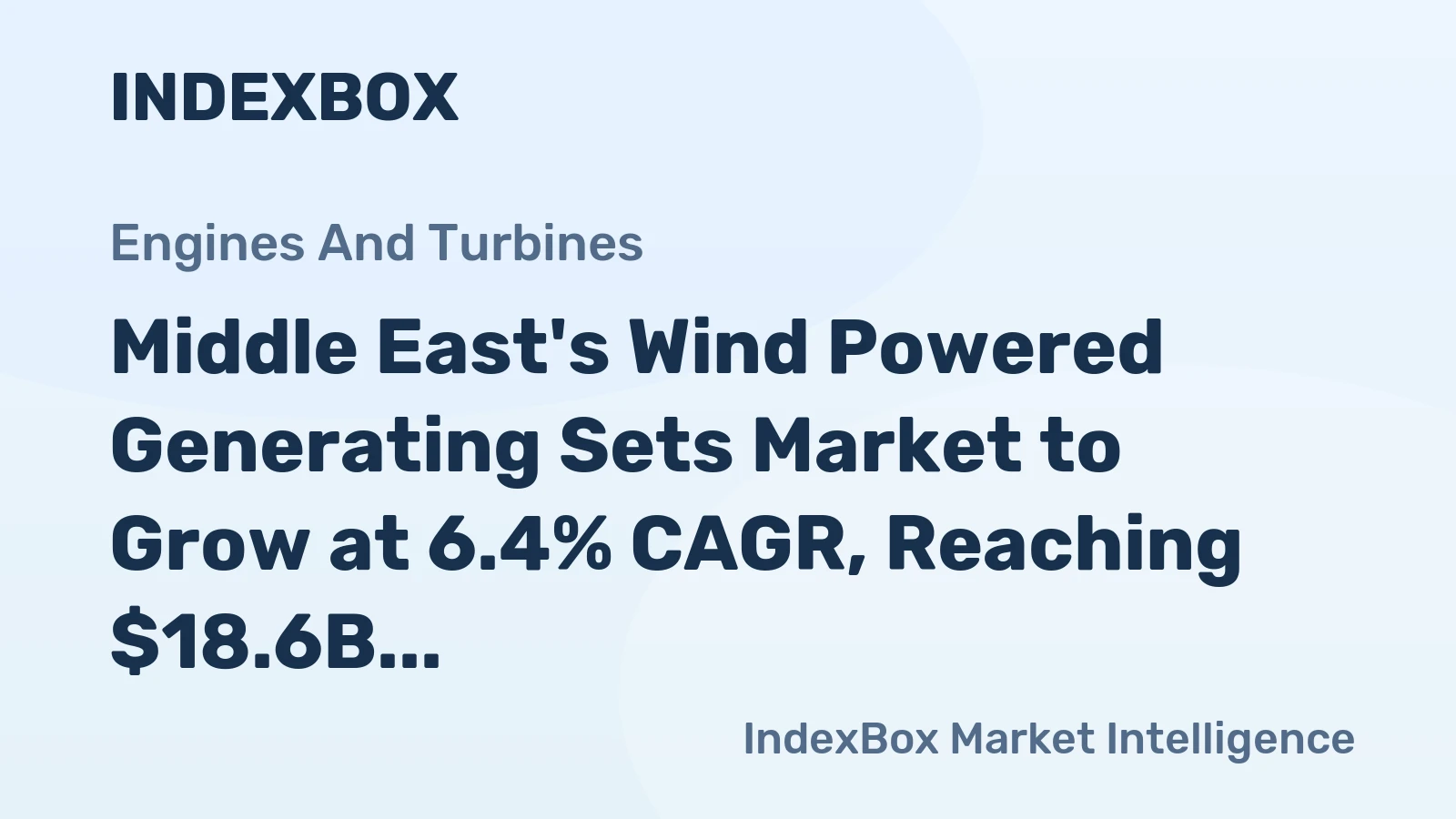 Middle East's Wind Powered Generating Sets Market to Grow at 6.4% CAGR, Reaching $18.6B by 2035