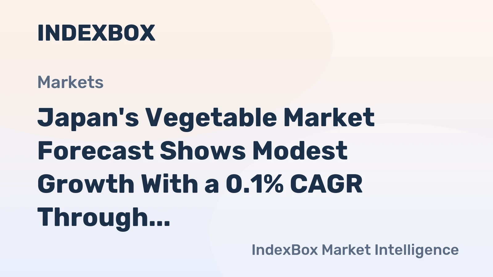 Japan's Vegetable Market Forecast Shows Modest Growth With a 0.1% CAGR Through 2035