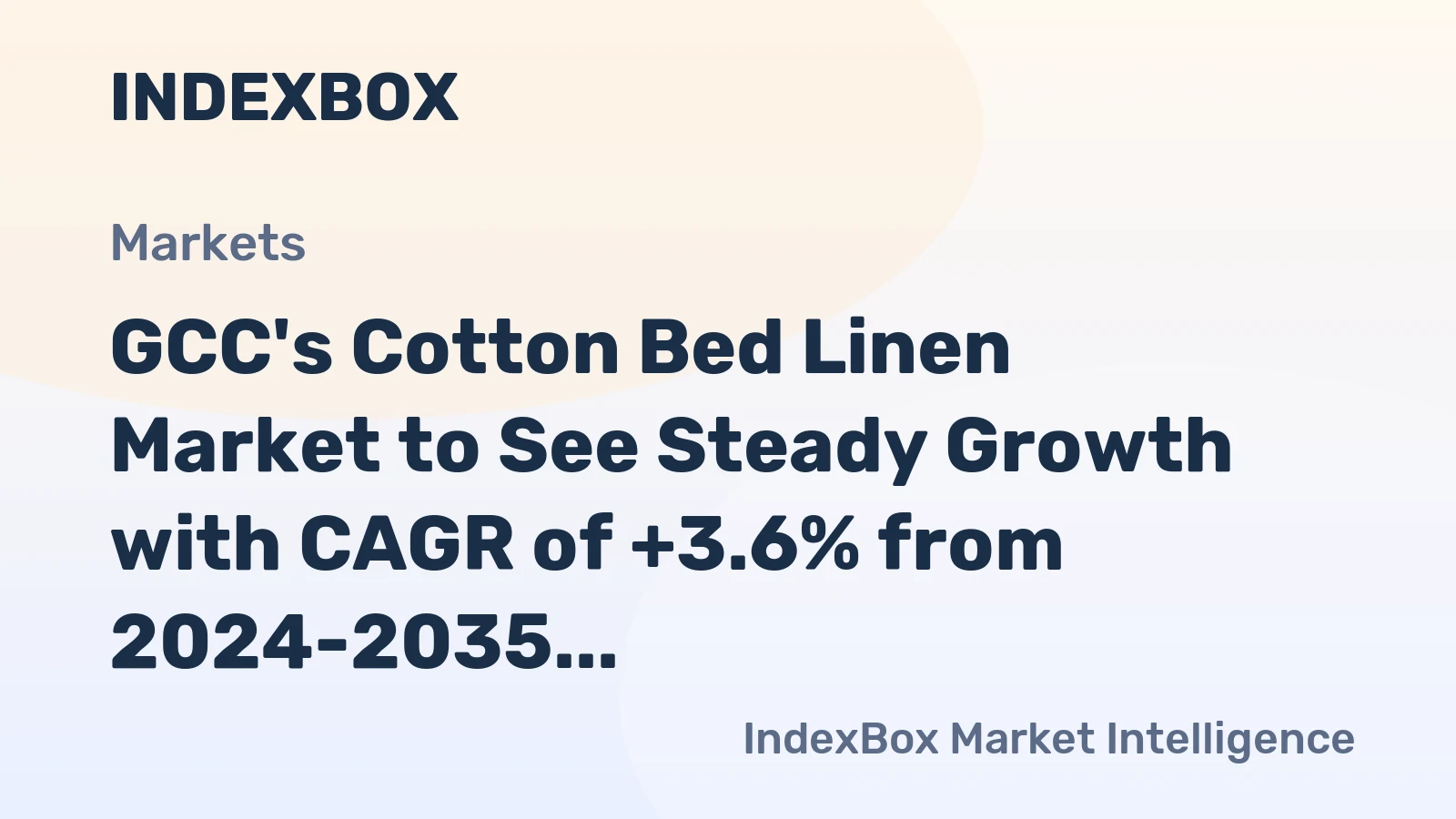GCC's Cotton Bed Linen Market to See Steady Growth with CAGR of +3.6% from 2024-2035