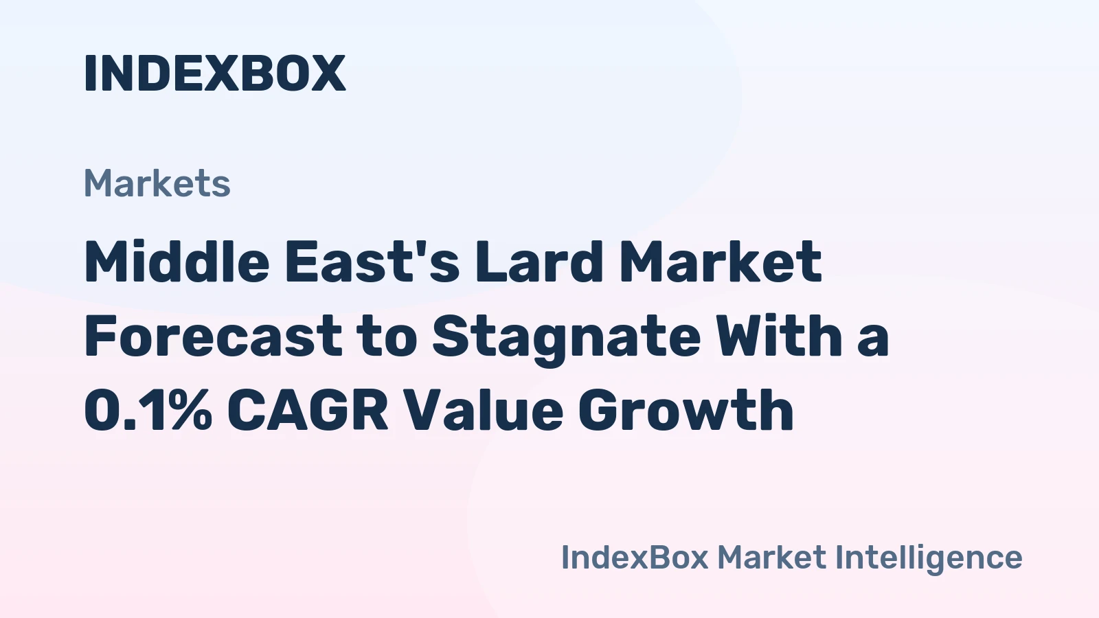 Middle East's Lard Market Forecast to Stagnate With a 0.1% CAGR Value Growth