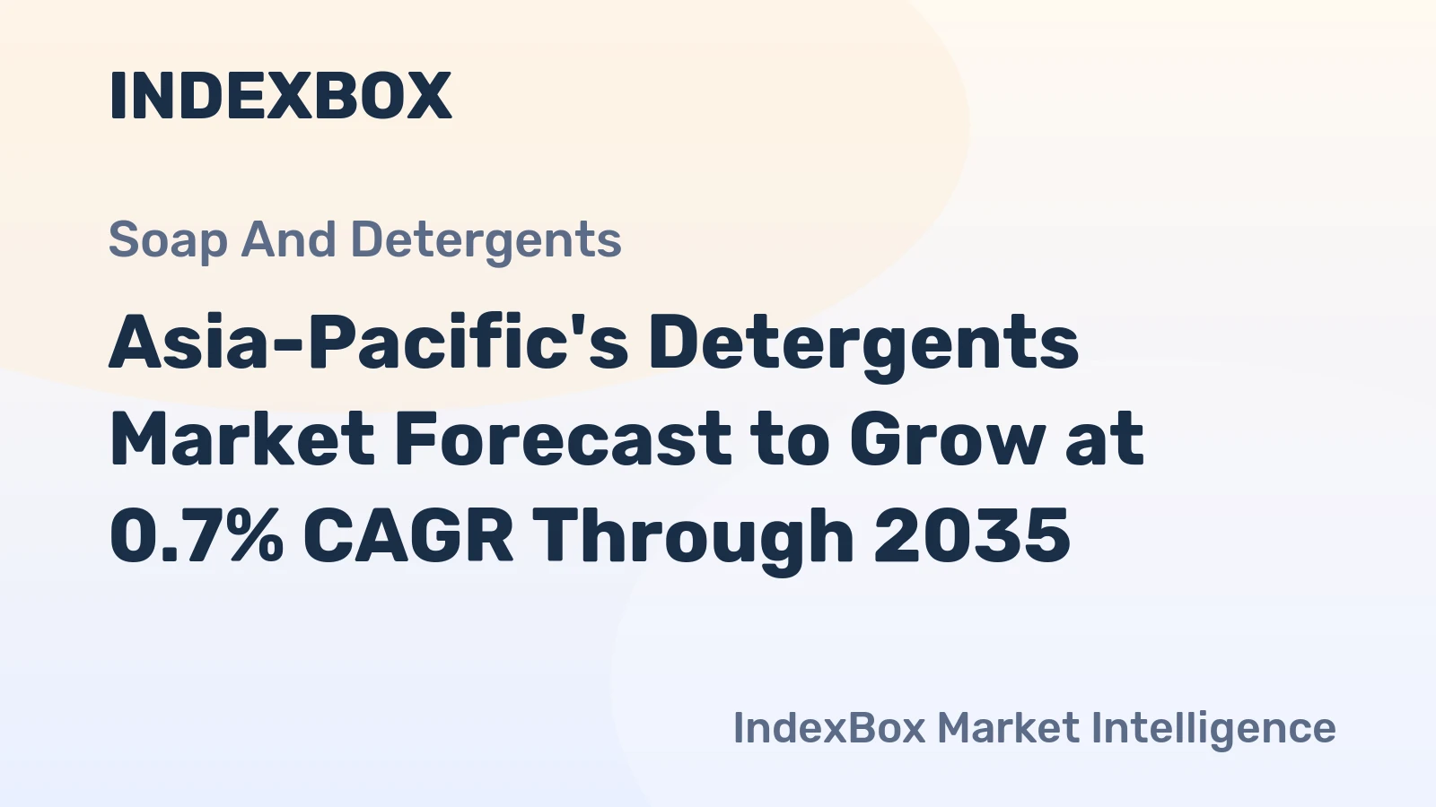 Asia-Pacific's Detergents Market Forecast to Grow at 0.7% CAGR Through 2035