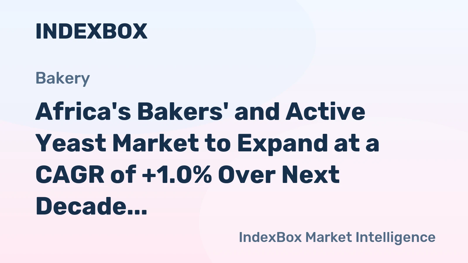 Africa's Bakers' and Active Yeast Market to Expand at a CAGR of +1.0% Over Next Decade