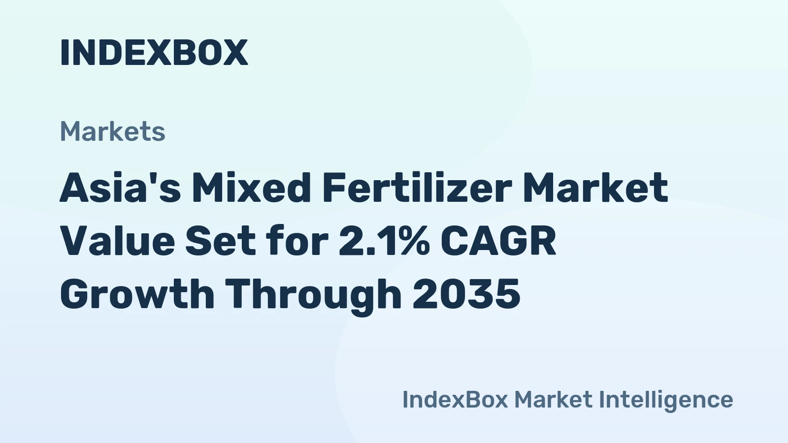 Asia's Mixed Fertilizer Market Value Set for 2.1% CAGR Growth Through 2035