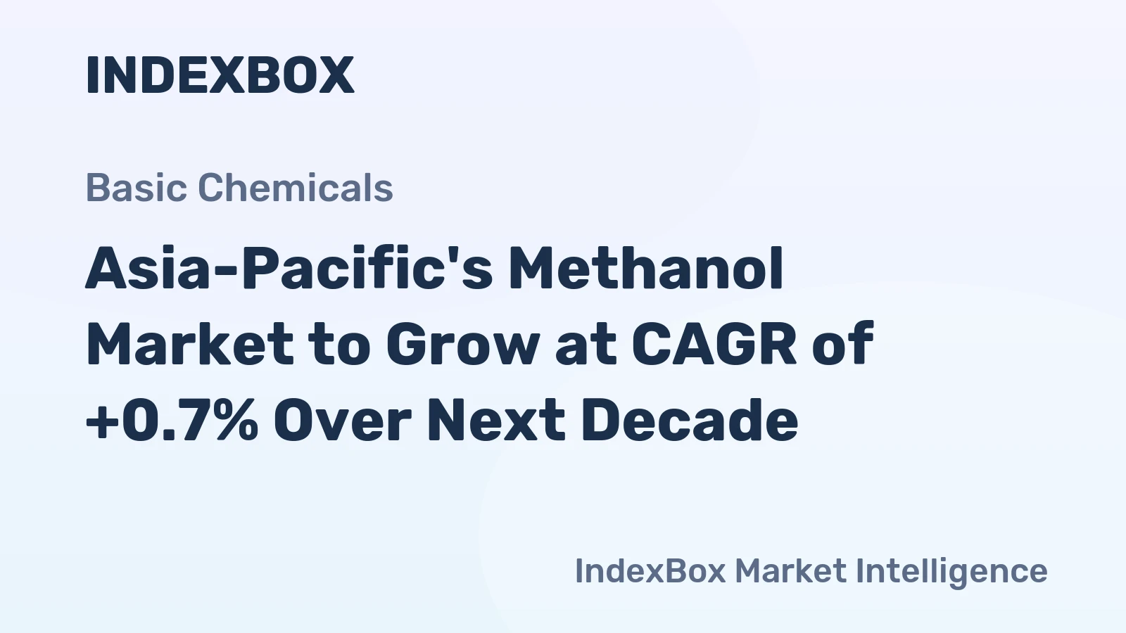 Asia-Pacific's Methanol Market to Grow at CAGR of +0.7% Over Next Decade