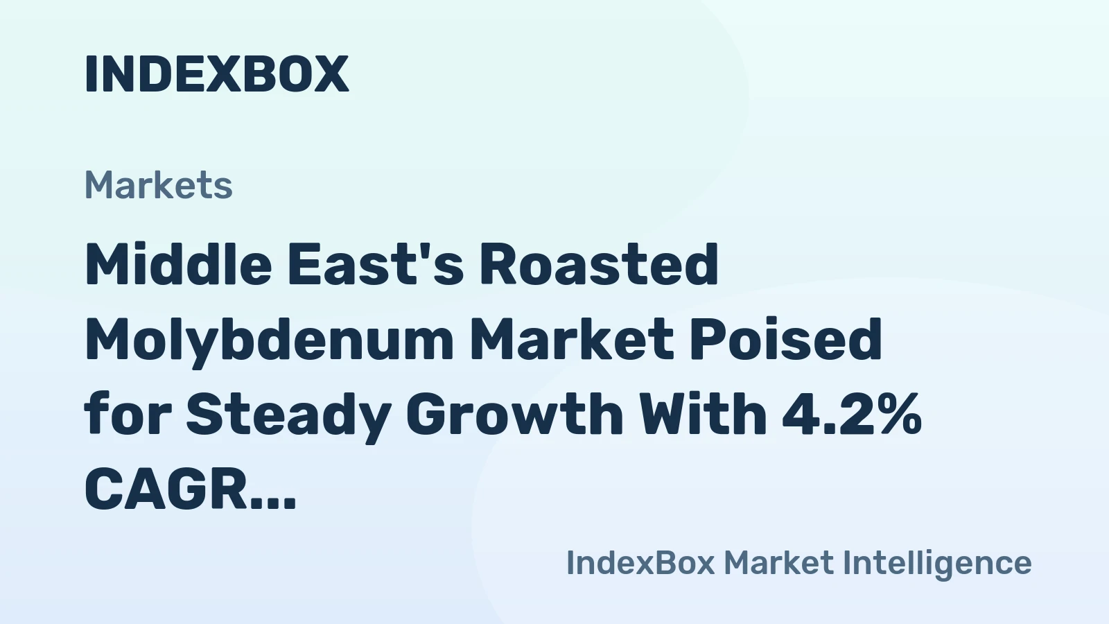Middle East's Roasted Molybdenum Market Poised for Steady Growth With 4.2% CAGR in Value