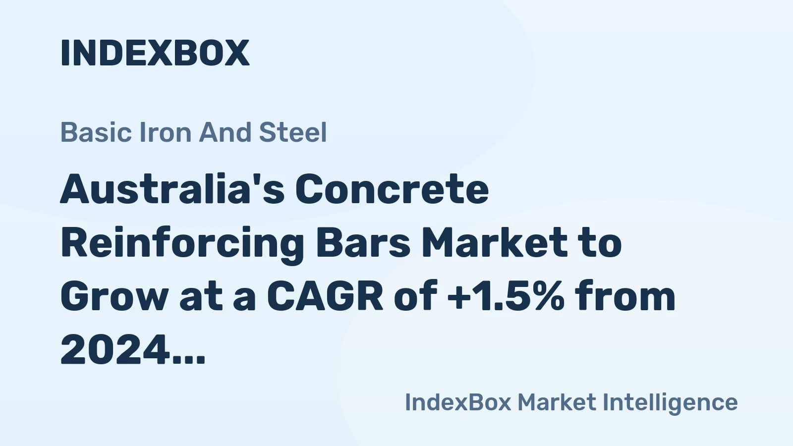 Australia's Concrete Reinforcing Bars Market to Grow at a CAGR of +1.5% from 2024 to 2035, Reaching 411K Tons
