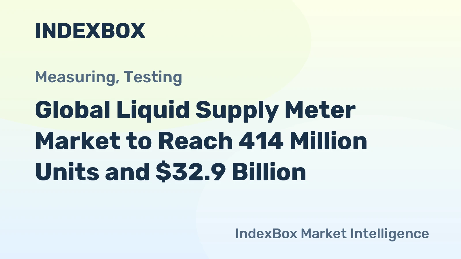 Global Liquid Supply Meter Market to Reach 414 Million Units and $32.9 Billion