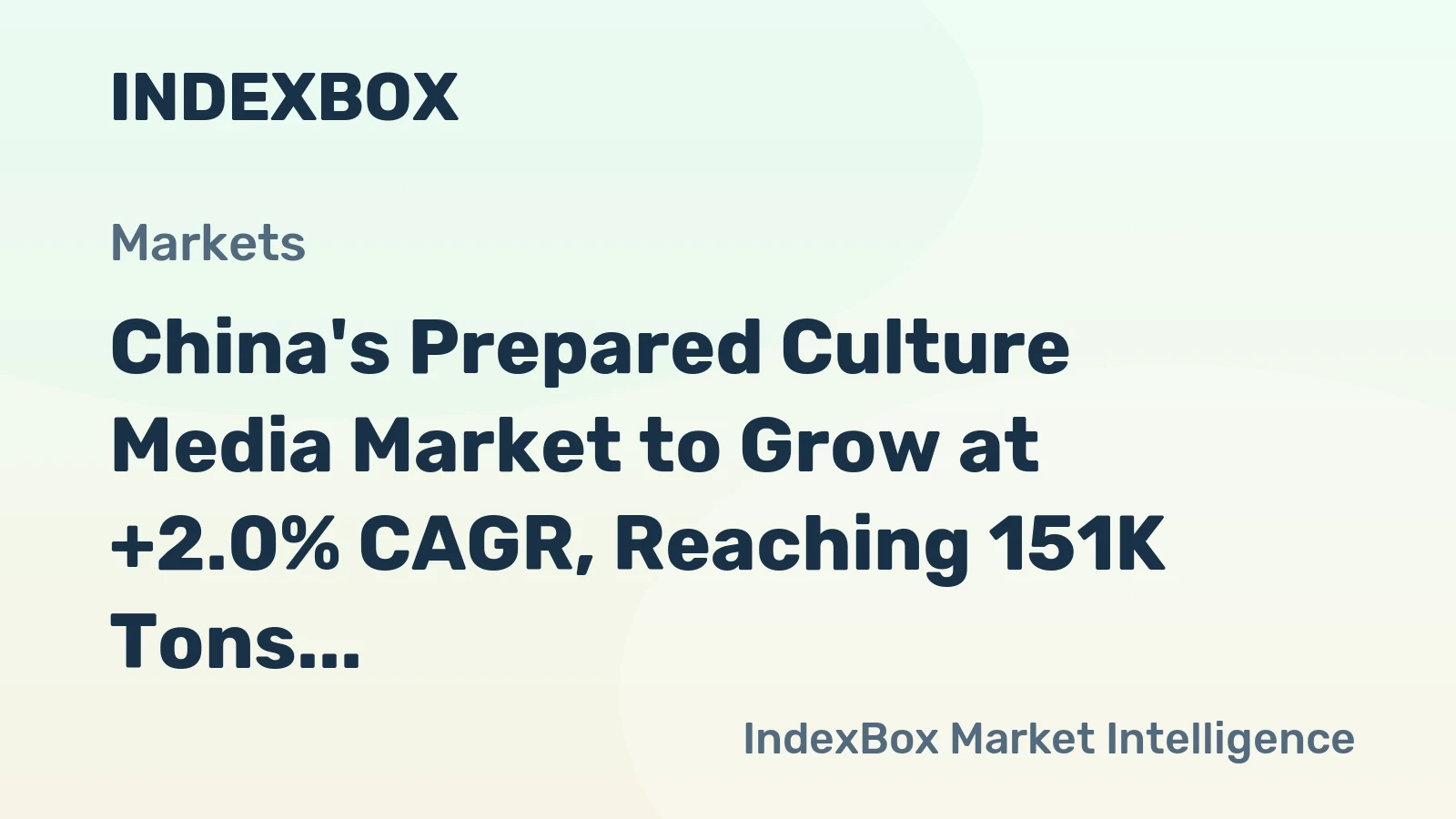 China's Prepared Culture Media Market to Grow at +2.0% CAGR, Reaching 151K Tons by 2035