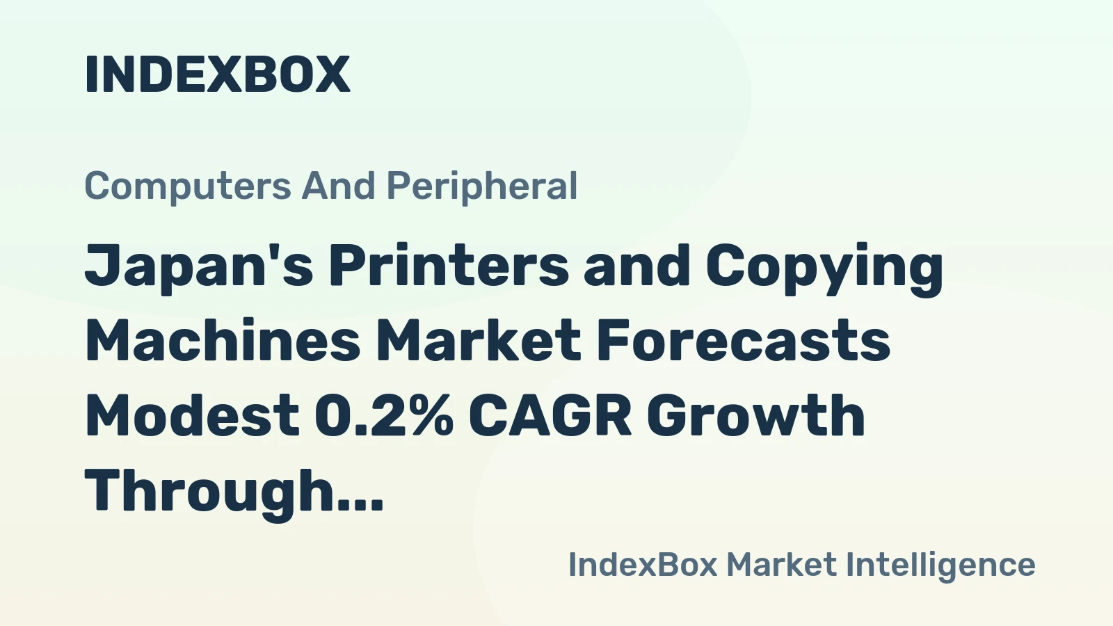 Japan's Printers and Copying Machines Market Forecasts Modest 0.2% CAGR Growth Through 2035